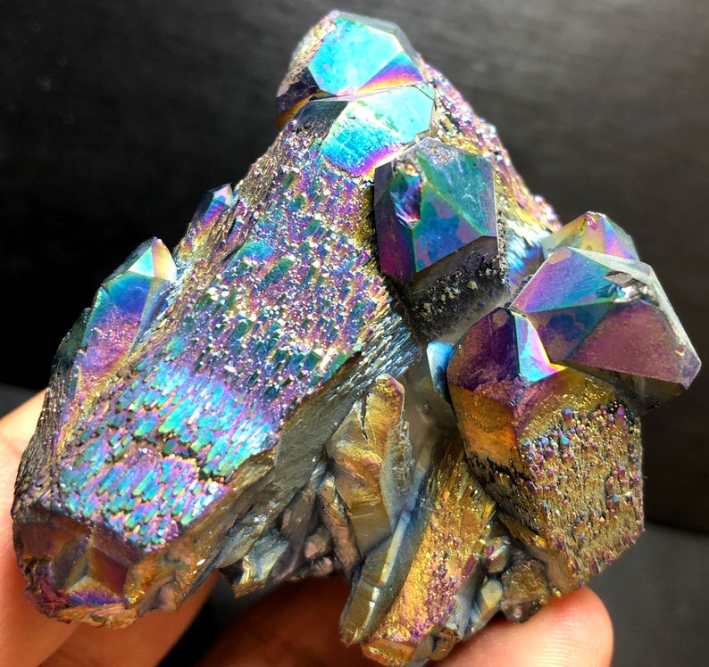 182g Rainbow Titanium Plated Crystal Cluster Color-changing - Etsy