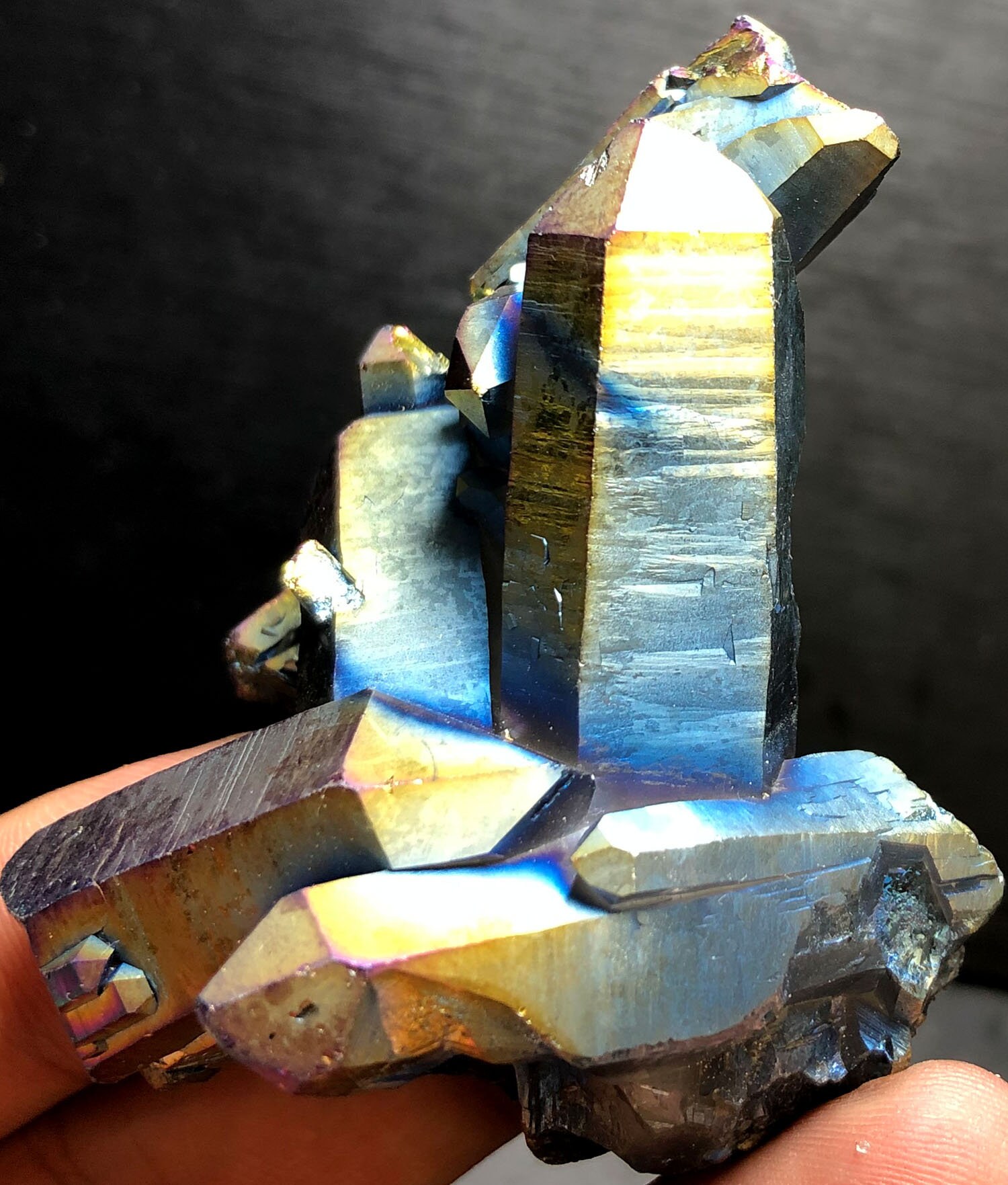 78g Rainbow Titanium plated Crystal Cluster color-changing | Etsy