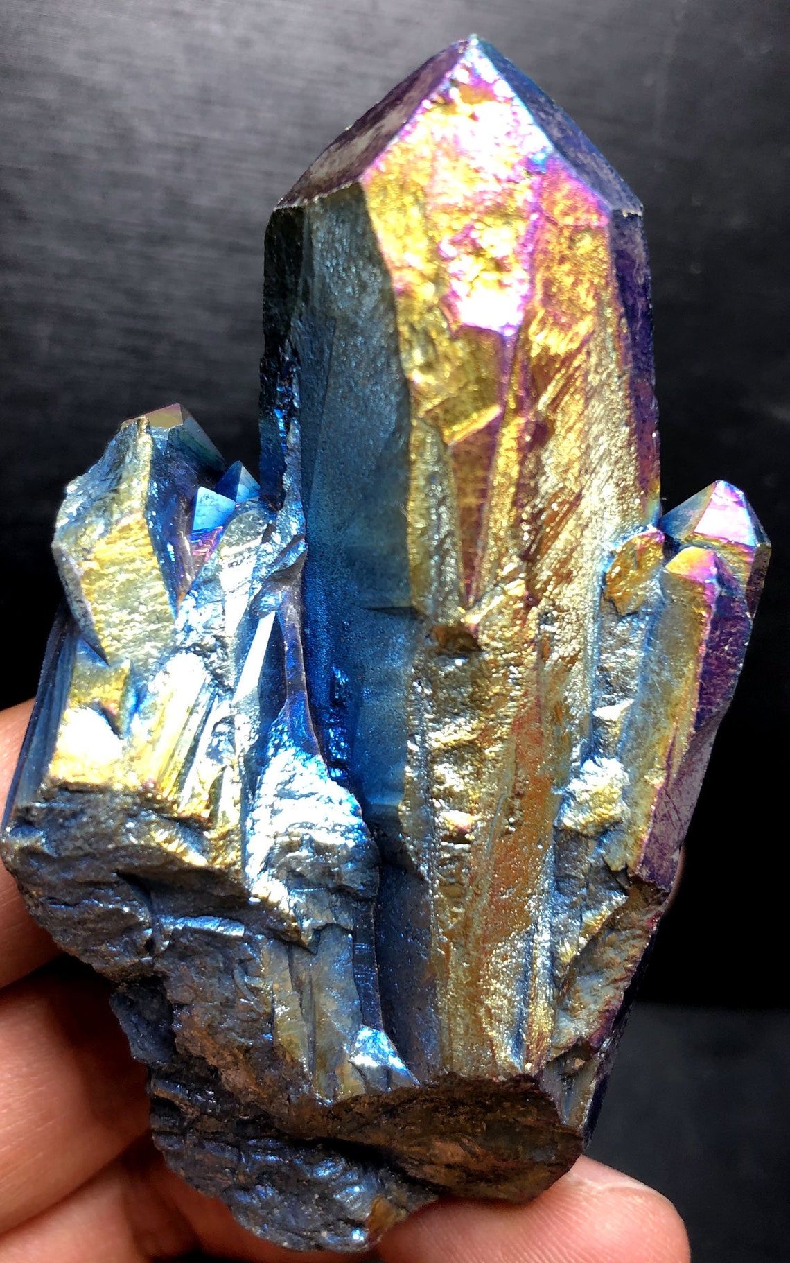 96g Rainbow Titanium Plated Crystal Cluster Color-changing | Etsy