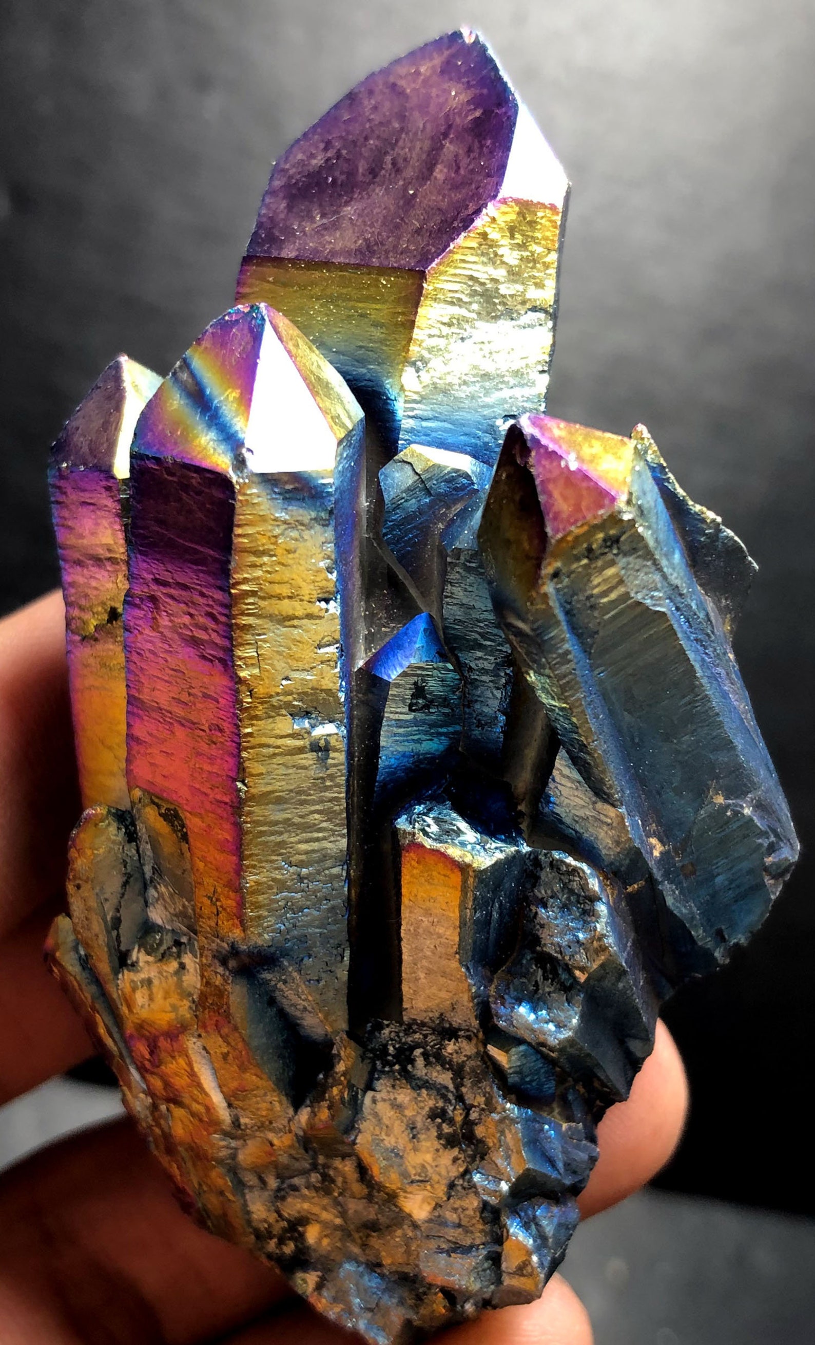 96g Rainbow Titanium Plated Crystal Cluster Color-changing | Etsy