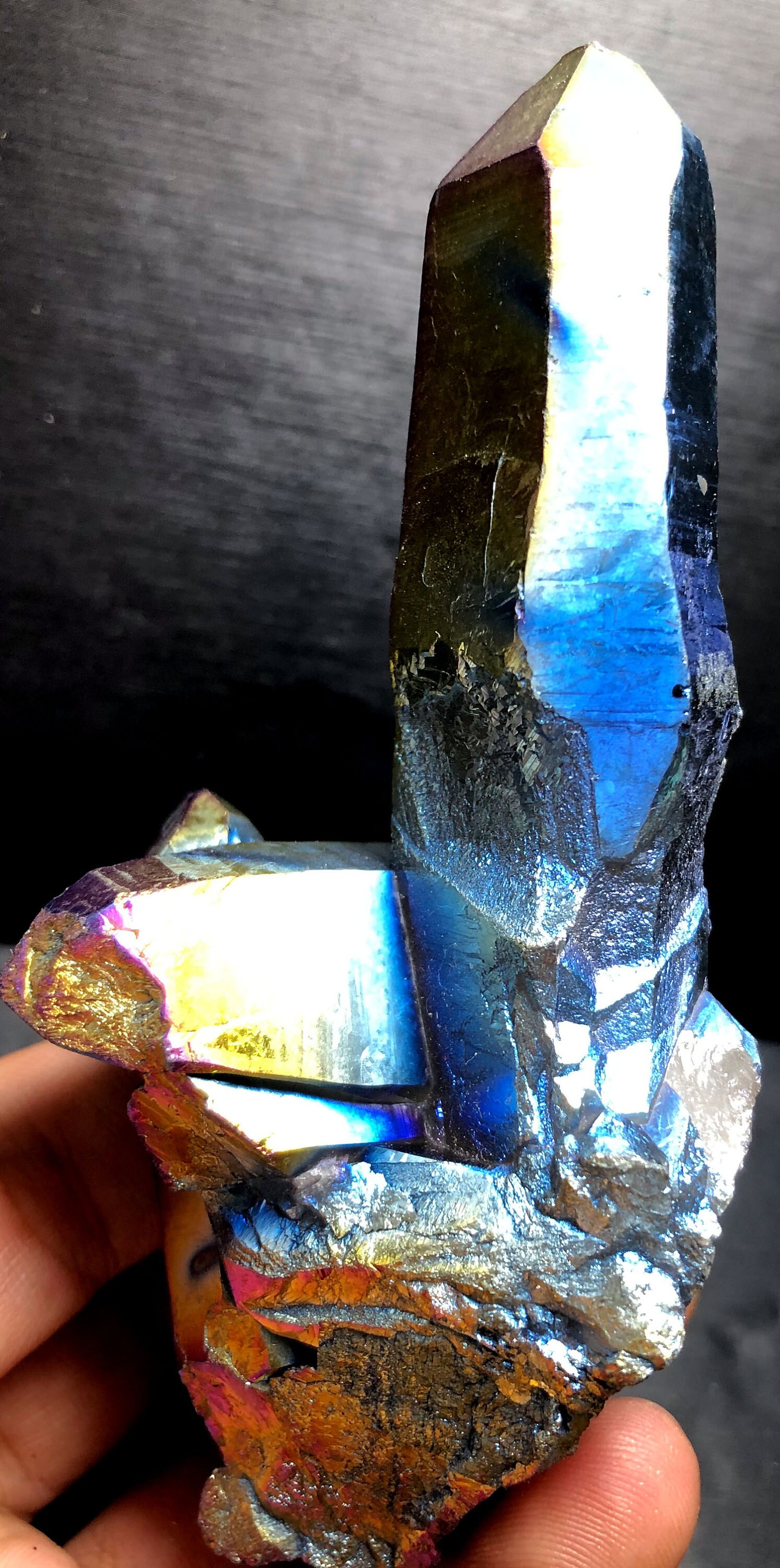 135g Rainbow Titanium plated Crystal Cluster color-changing | Etsy