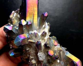 175g Rainbow Titanium Plated Crystal Cluster Color-changing | Etsy