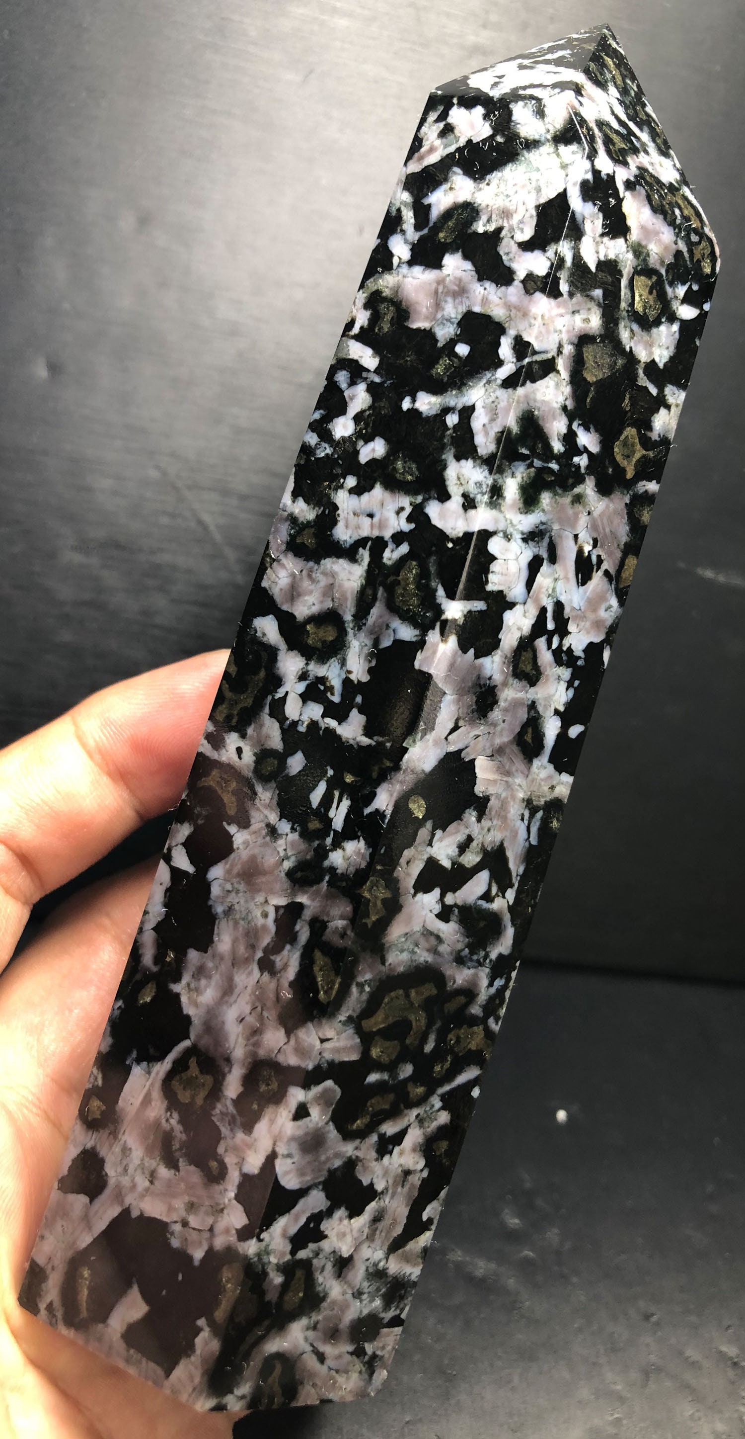 645g 162mm MYSTIC MERLINITE Merlinite GABBRO Crystal Point | Etsy