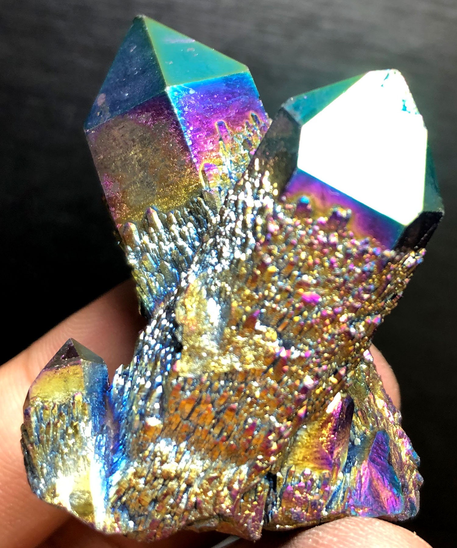 52g Rainbow Titanium Plated Crystal Cluster Color-changing - Etsy