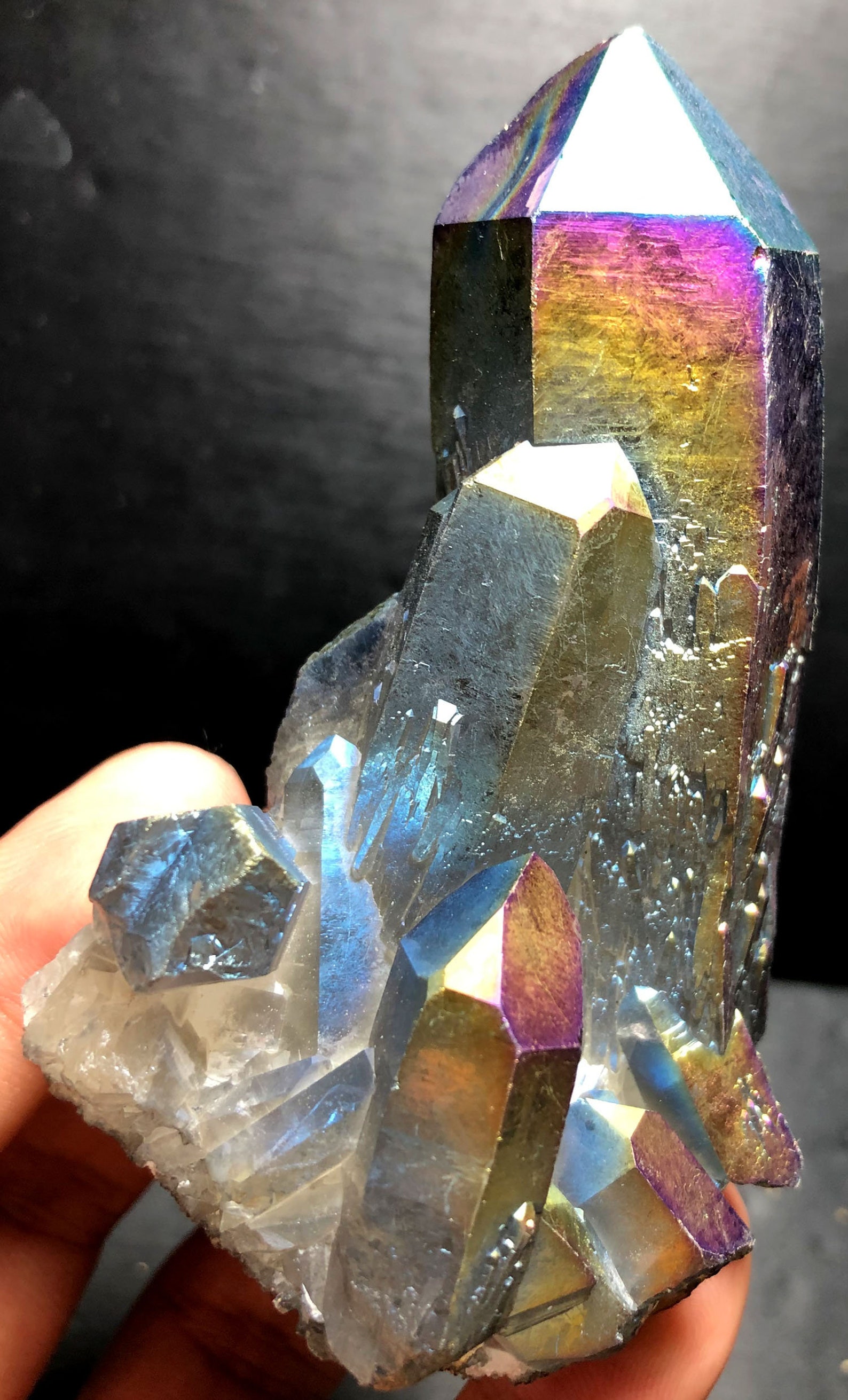 175g Rainbow Titanium Plated Crystal Cluster Color-changing | Etsy