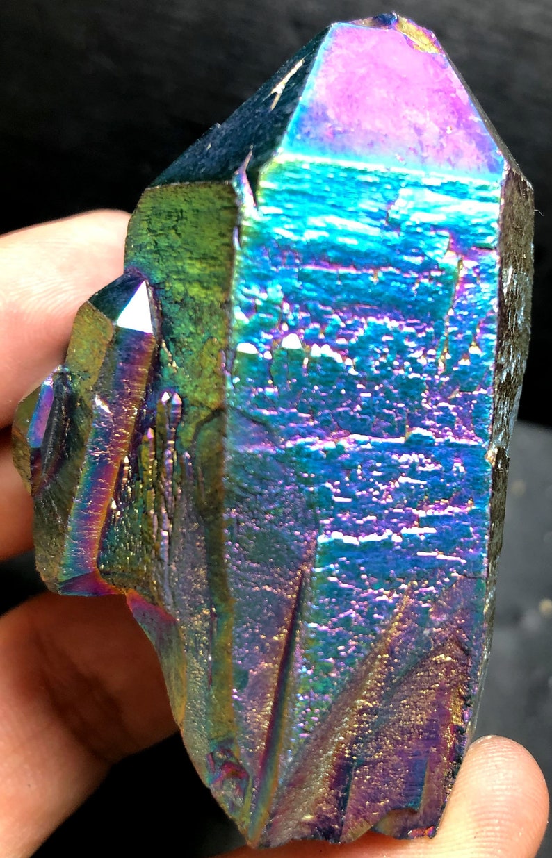 103g Rainbow Titanium Plated Crystal Cluster Color-changing | Etsy