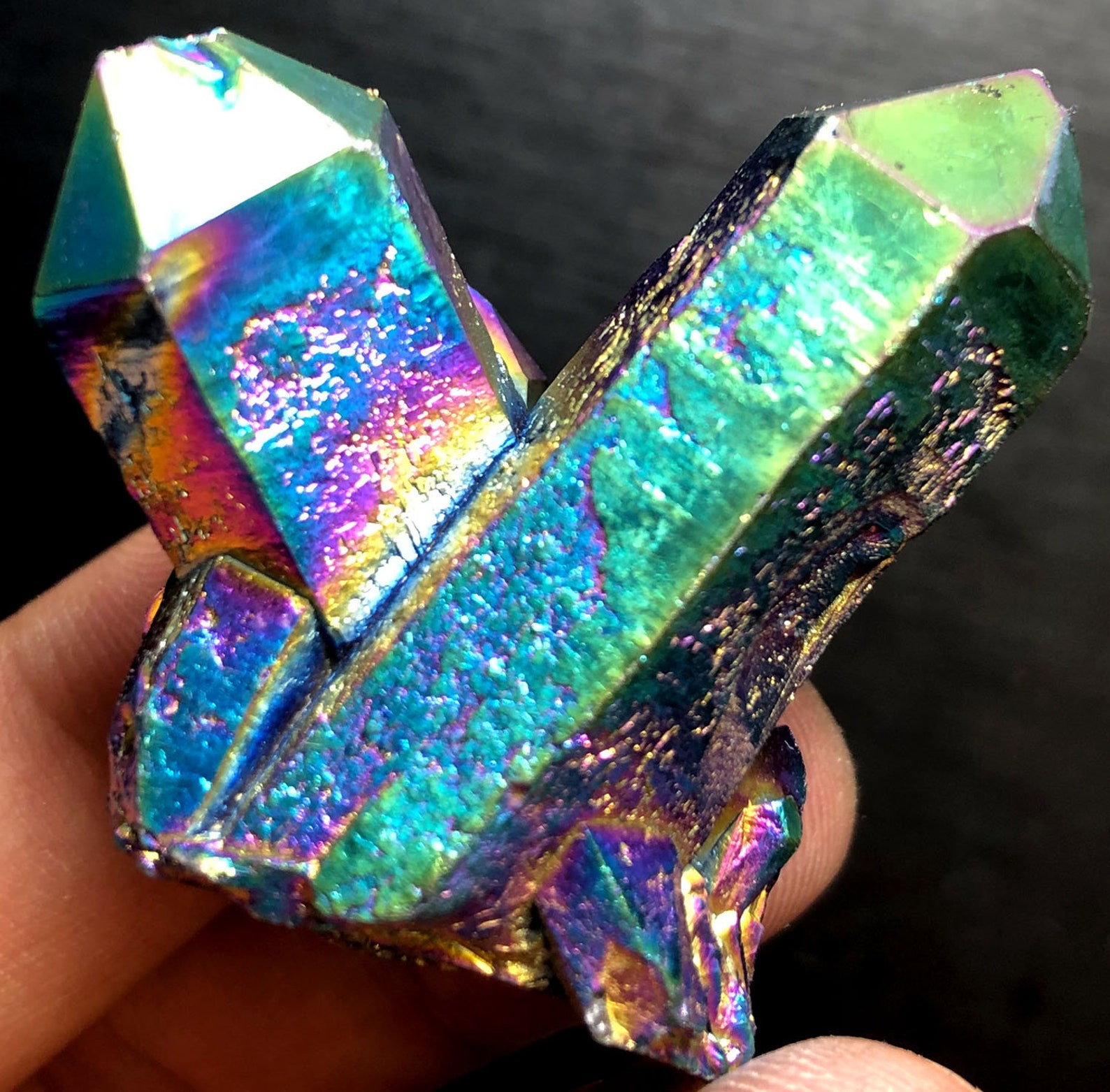 35g Rainbow Titanium plated Crystal Cluster color-changing | Etsy