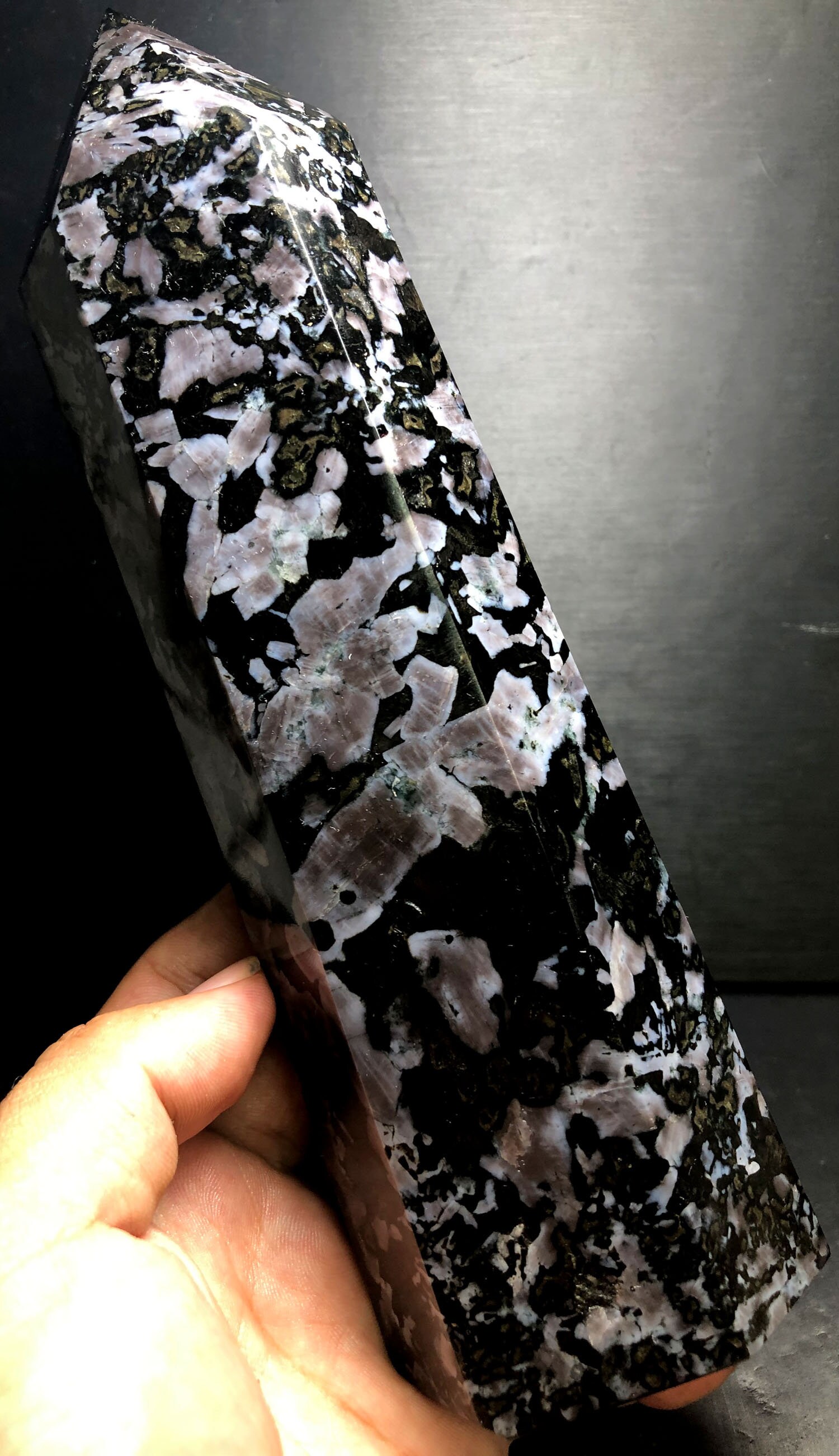 1070g 210mm MYSTIC MERLINITE Merlinite GABBRO Crystal Point | Etsy