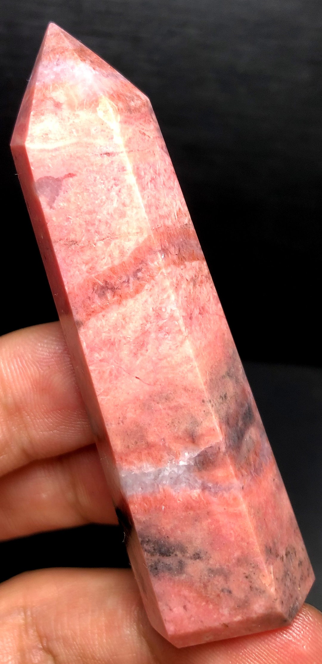 58g Rhodonite Tower Rose Quart Crystal Reiki Collection Reiki Quart ...