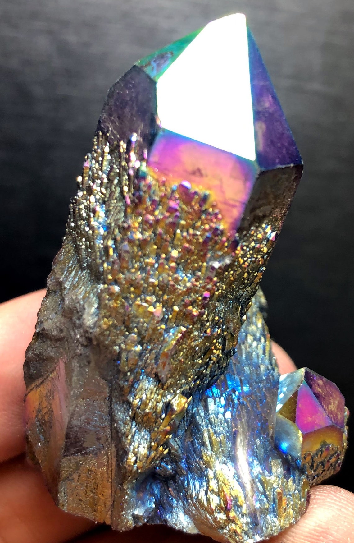 52g Rainbow Titanium Plated Crystal Cluster Color-changing - Etsy