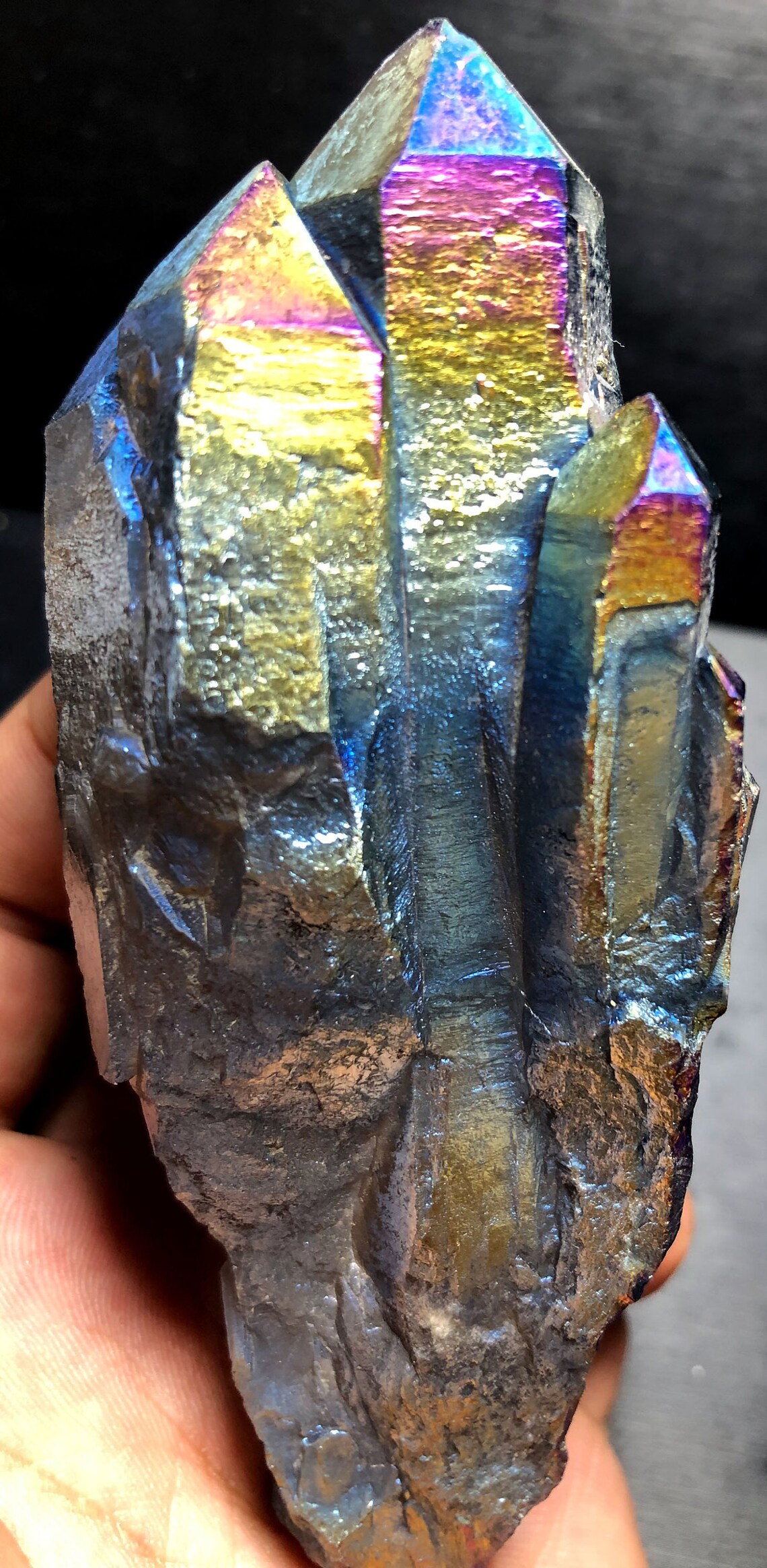 174g Rainbow Titanium Plated Crystal Cluster Color-changing | Etsy