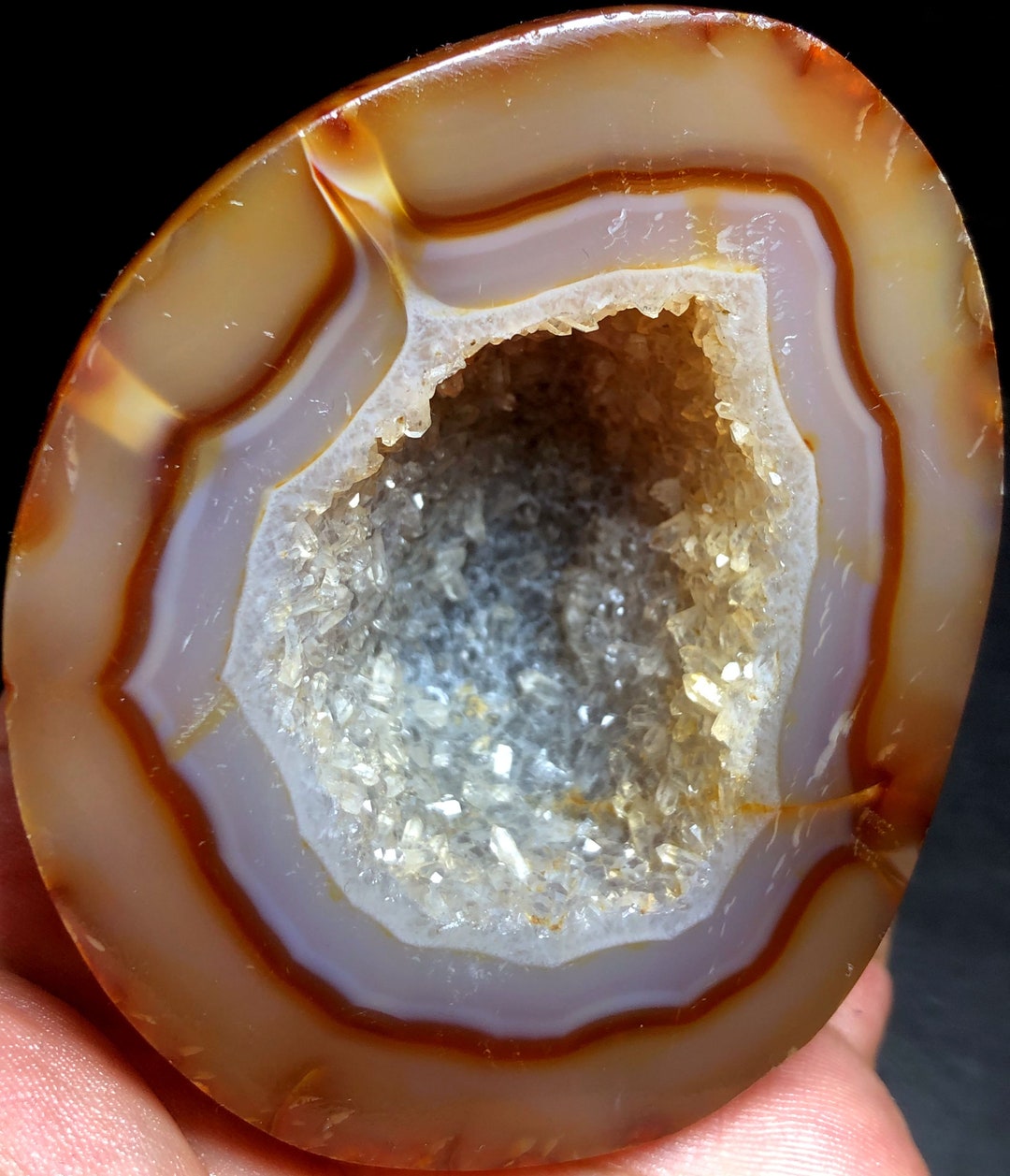 300g Wow Agate Geode Natural Carnelian Crystal Quartz Geode Agate ...
