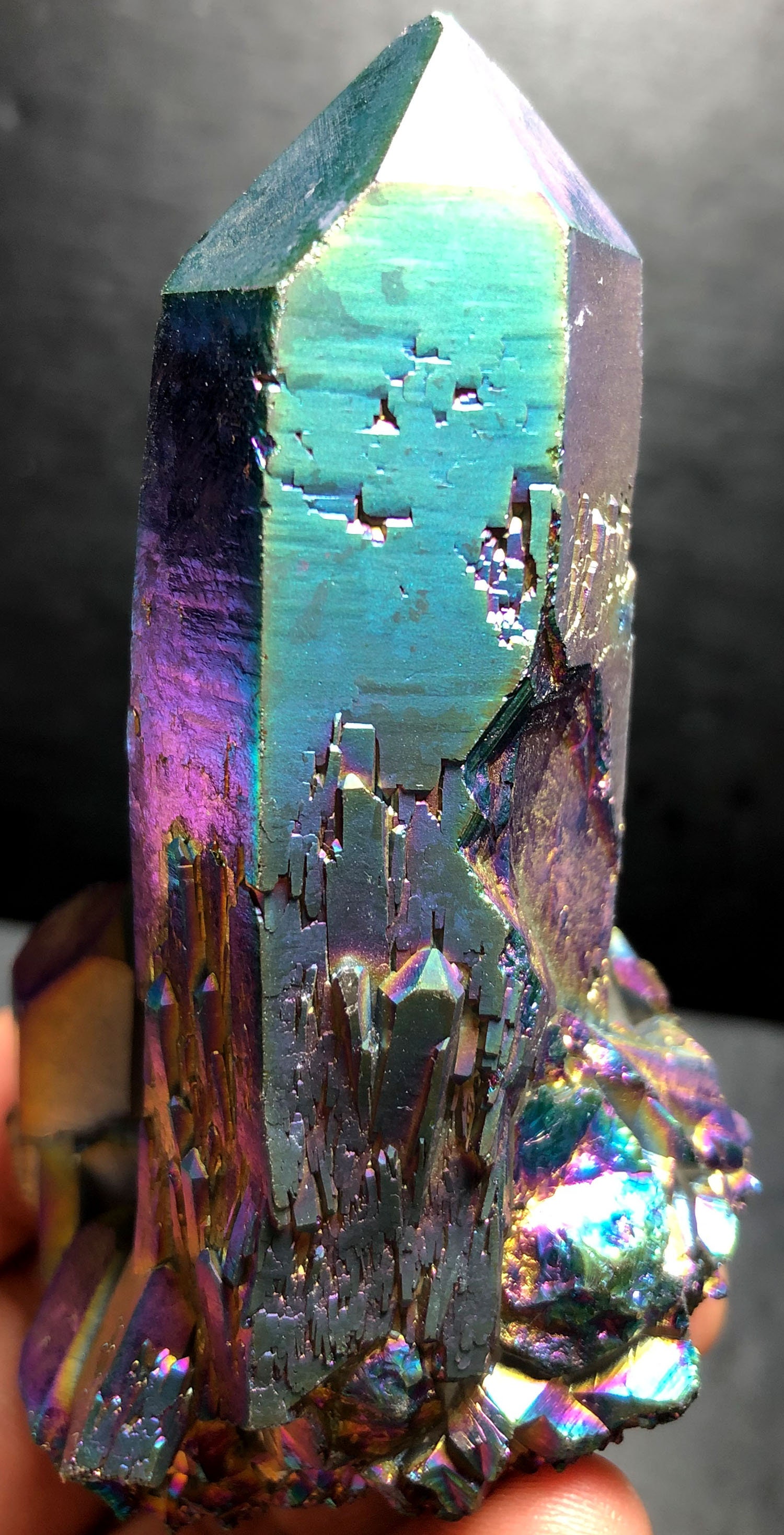 175g Rainbow Titanium Plated Crystal Cluster Color-changing | Etsy