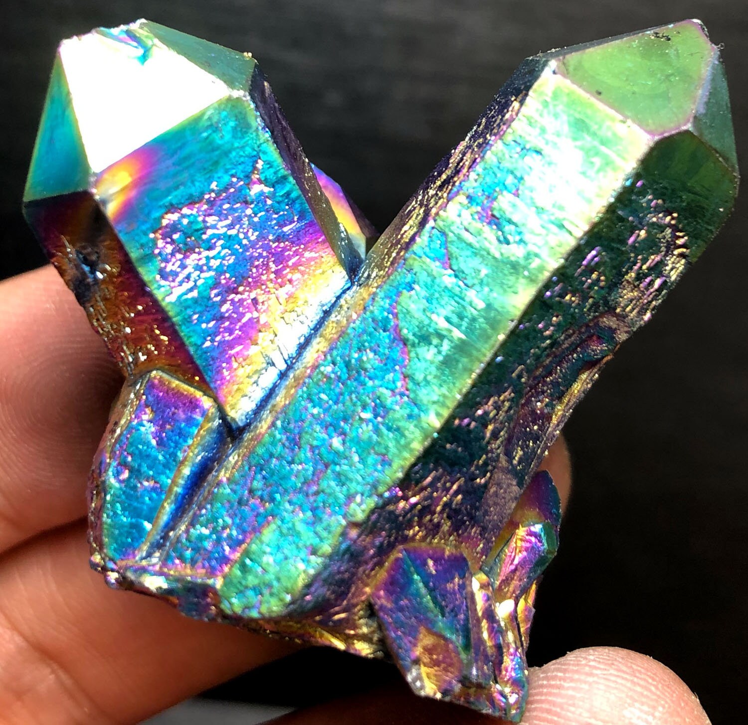 35g Rainbow Titanium plated Crystal Cluster color-changing | Etsy