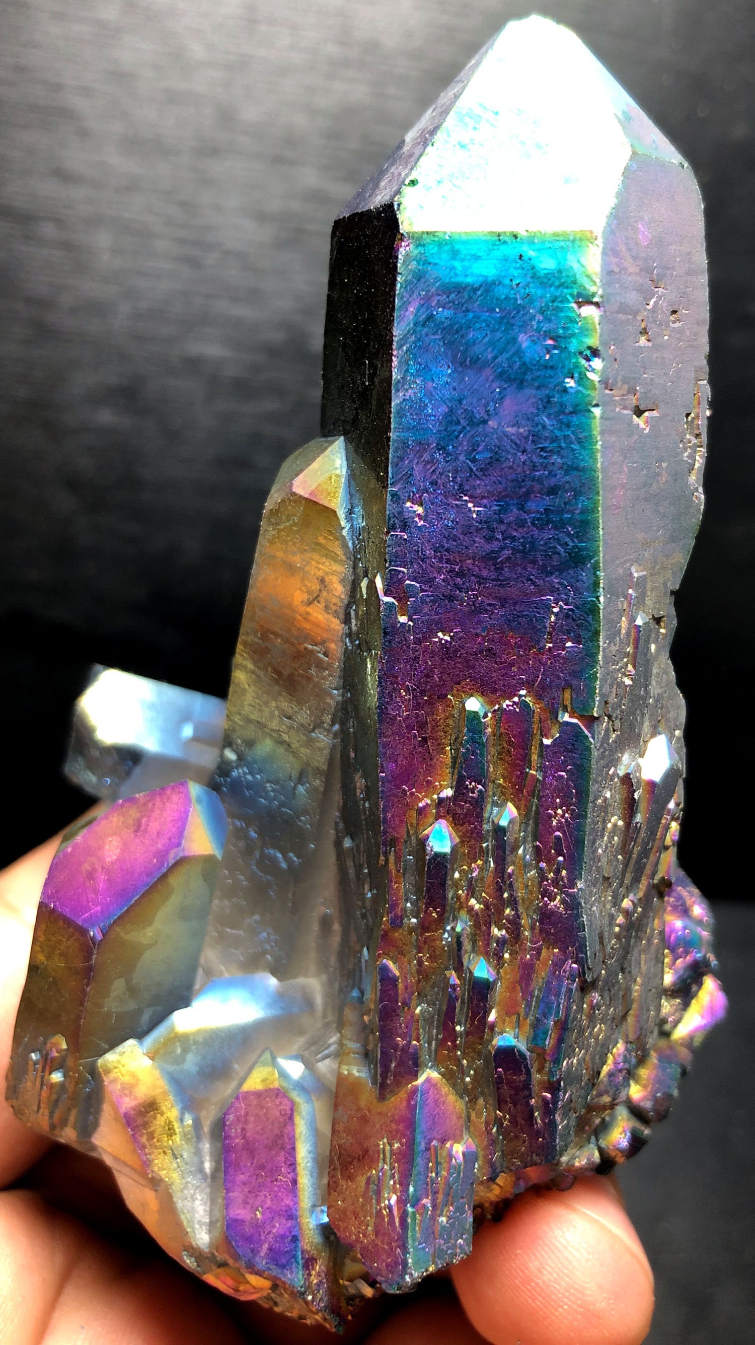 175g Rainbow Titanium Plated Crystal Cluster Color-changing | Etsy