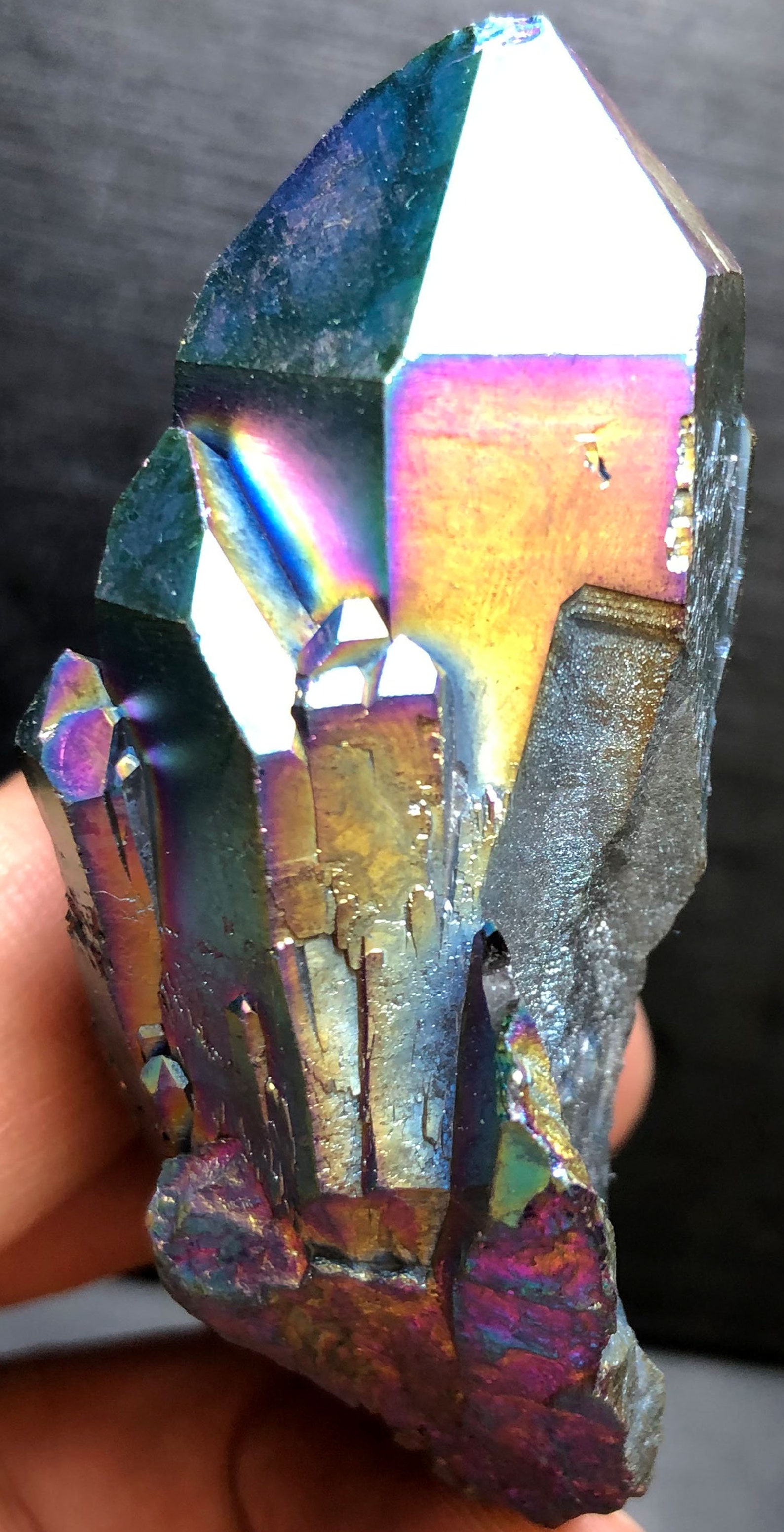 61g Rainbow Titanium Plated Crystal Cluster Color-changing - Etsy