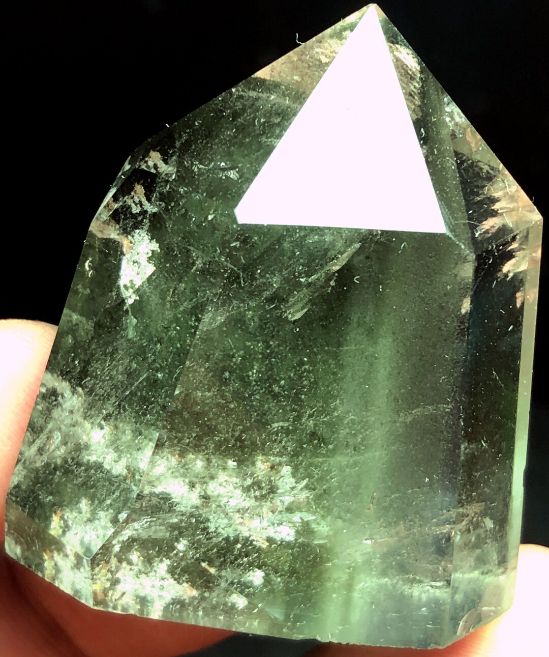 47g Natural Phantom 'green Ghost' QUARTZ Crystal Point Polished Healing ...