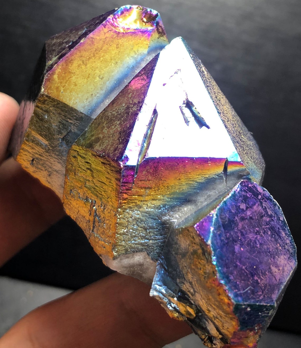 99g Rainbow Titanium Plated Crystal Cluster Color-changing - Etsy UK