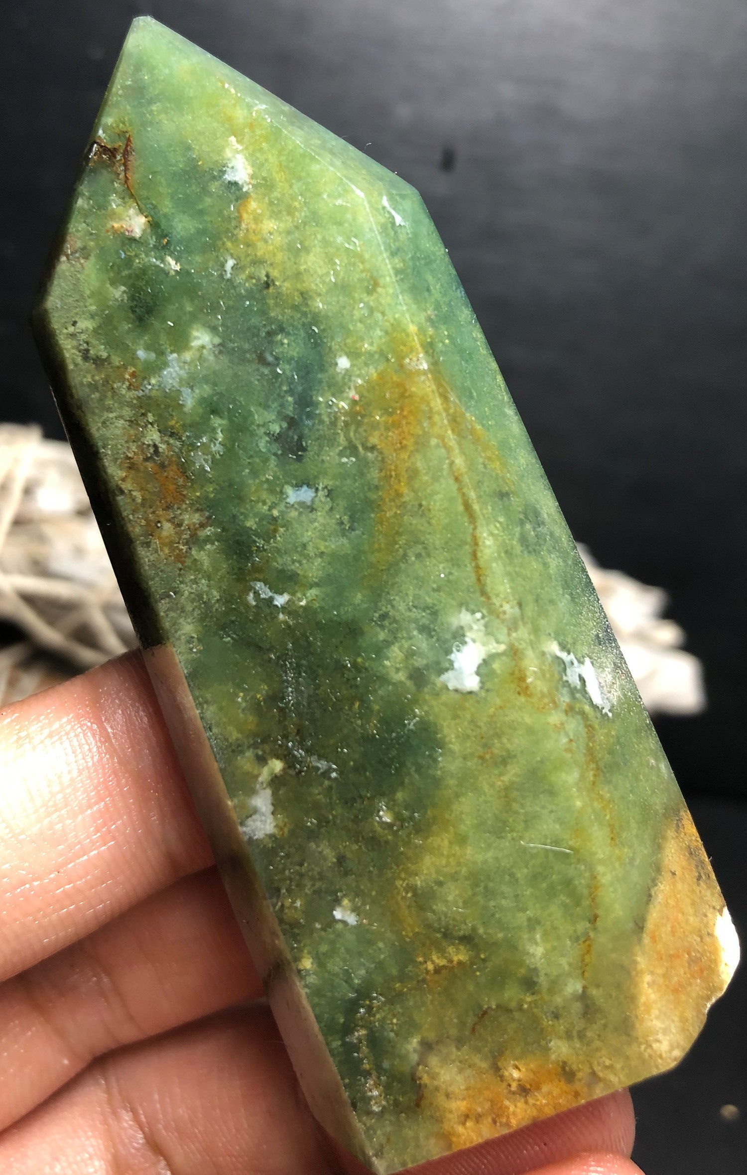 Moss agate 69g Wow Sea Jasper Crystal Ocean Jasper Quartz | Etsy