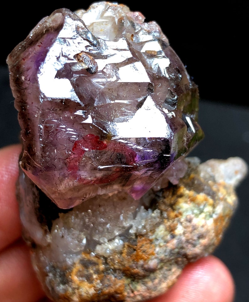 72g Super Seven Skeletal Amethyst Quartz Crystal/moving Water Bubble ...