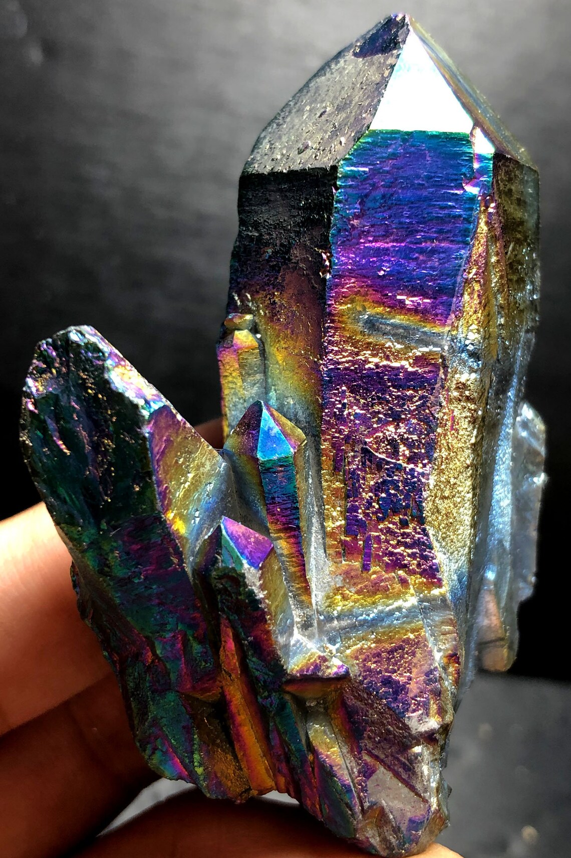 92g Rainbow Titanium Plated Crystal Cluster Color-changing - Etsy