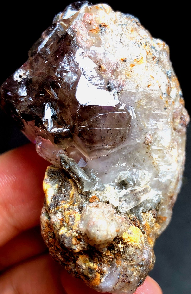 72g Super Seven Skeletal Amethyst Quartz Crystal/moving Water Bubble ...