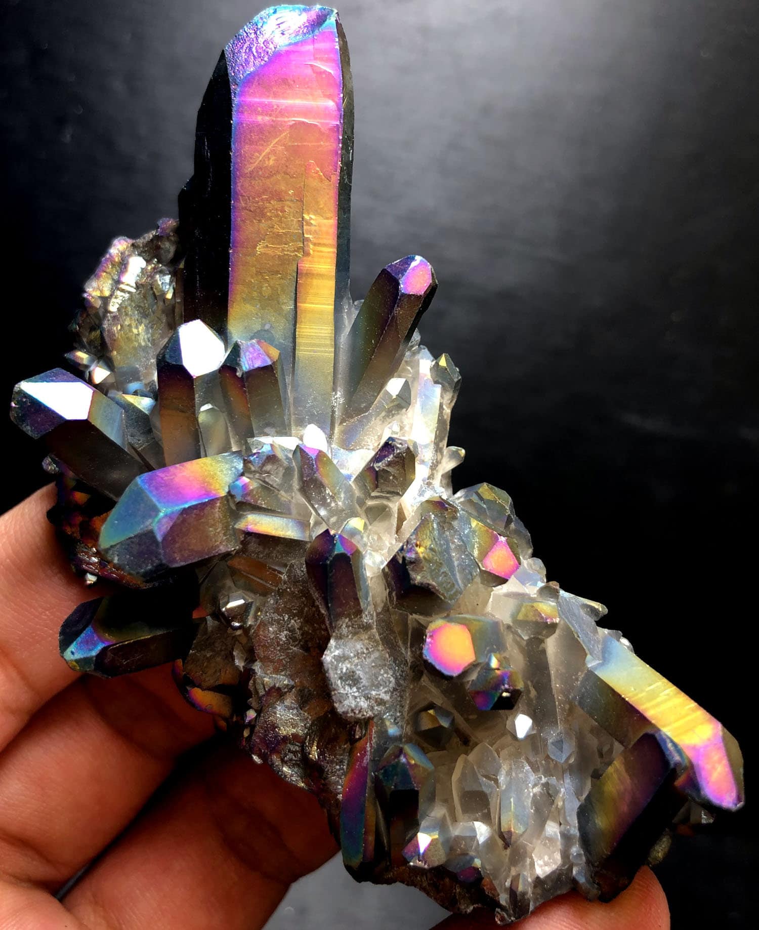 66g Rainbow Titanium Plated Crystal Cluster Color-changing | Etsy