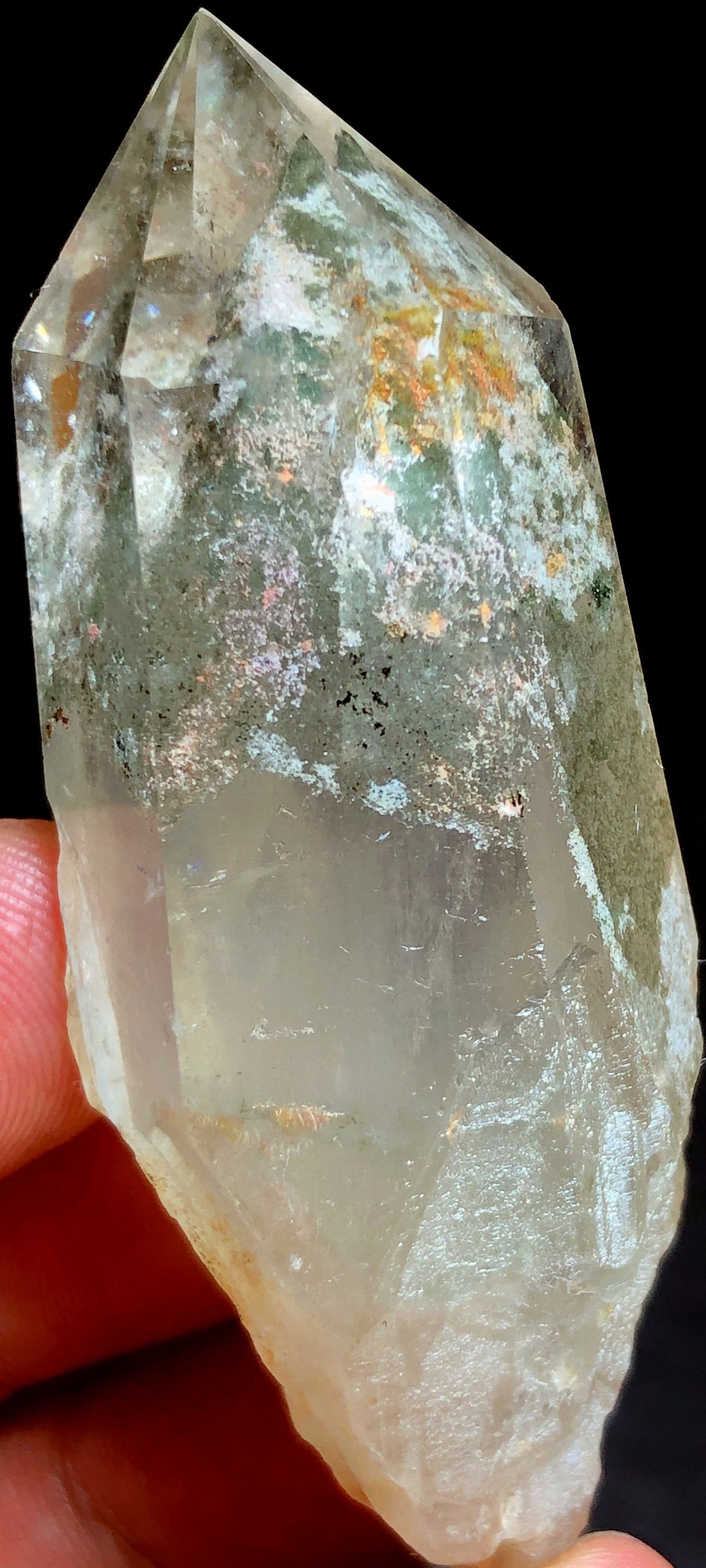 53g Natural Phantom 'green Ghost' QUARTZ Crystal Point Polished Healing ...