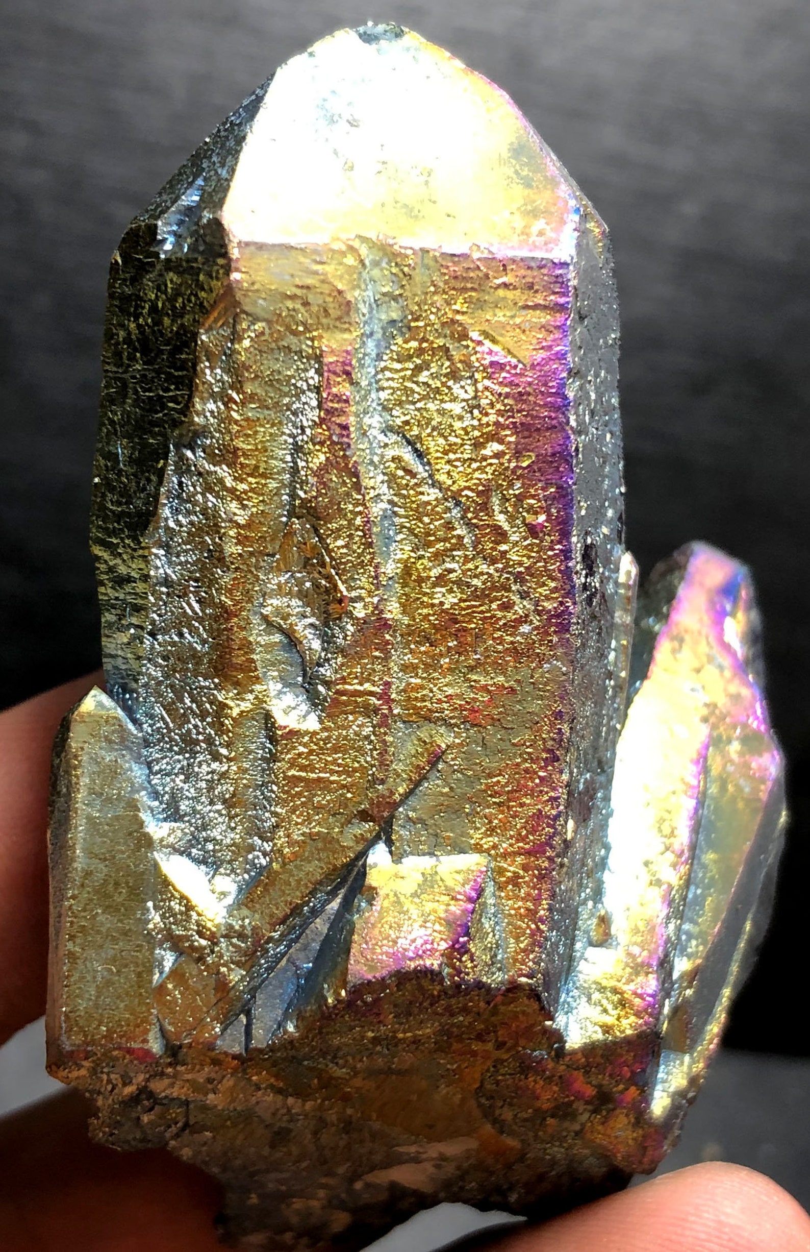 92g Rainbow Titanium Plated Crystal Cluster Color-changing | Etsy