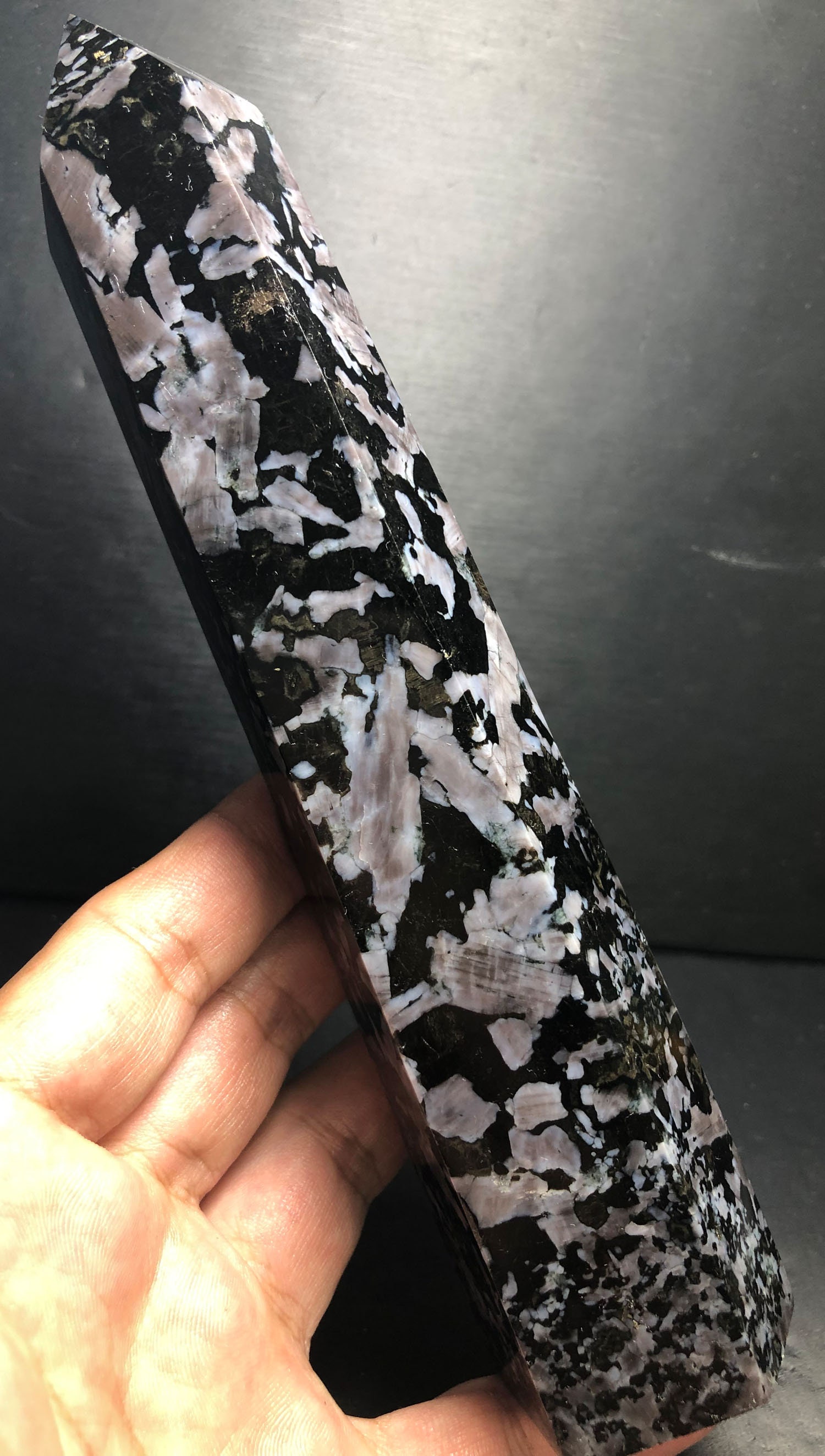 547g 190mm MYSTIC MERLINITE Merlinite GABBRO Crystal Point | Etsy