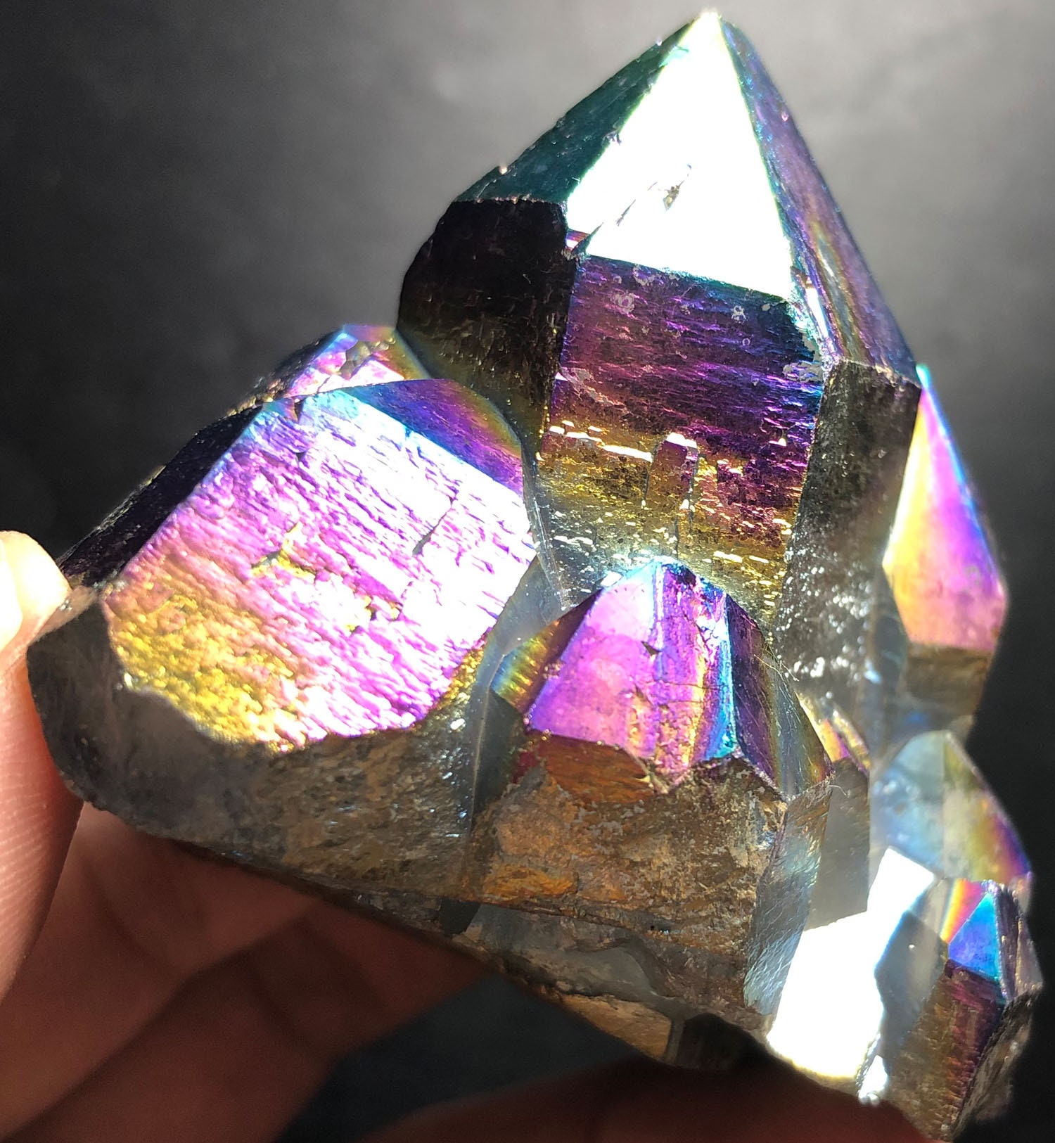 165g Rainbow Titanium Plated Crystal Cluster Color-changing | Etsy