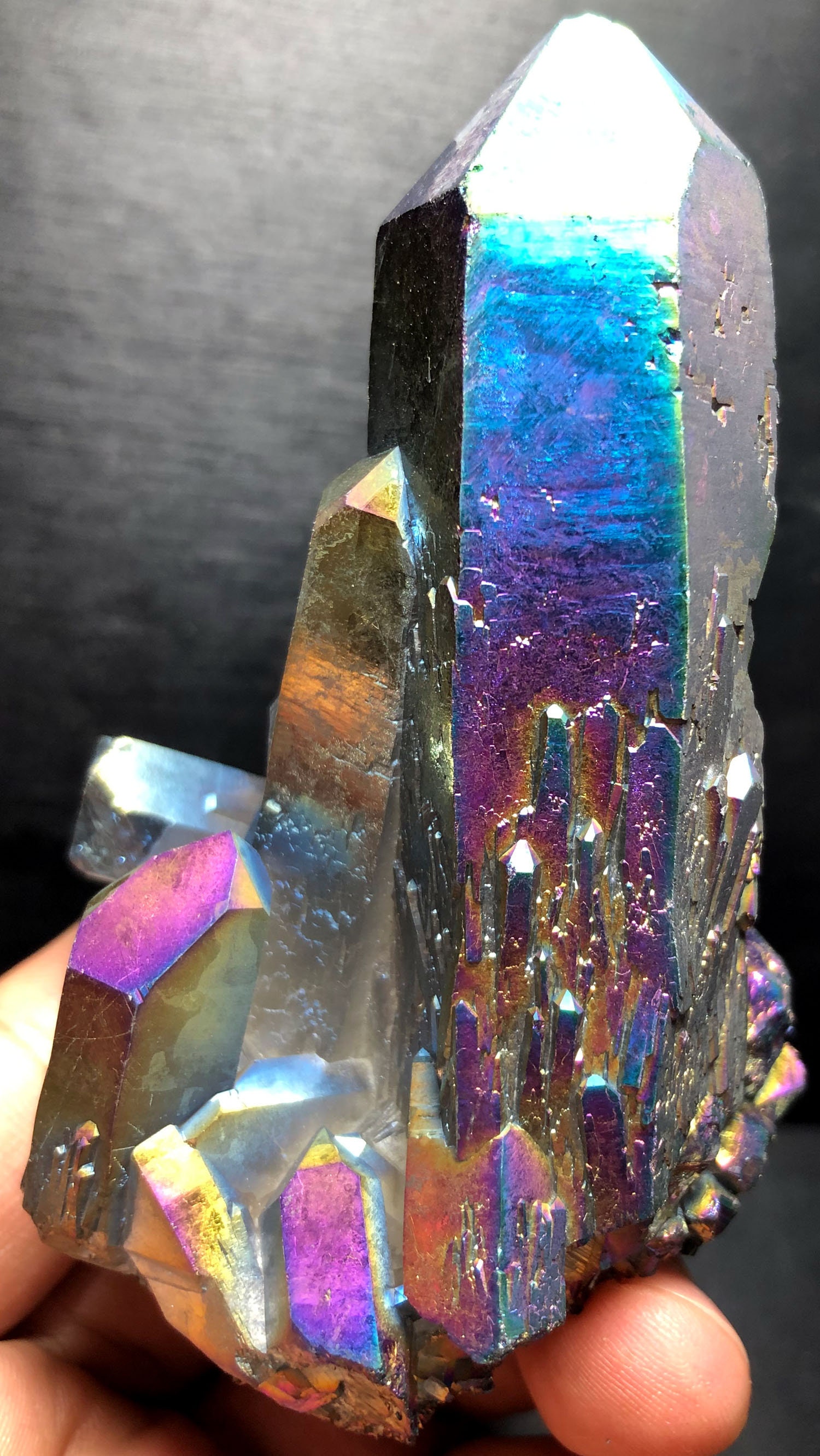 175g Rainbow Titanium Plated Crystal Cluster Color-changing | Etsy