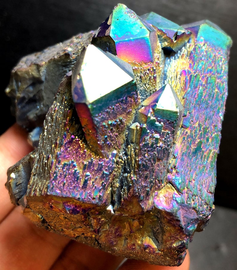 182g Rainbow Titanium Plated Crystal Cluster Color-changing - Etsy