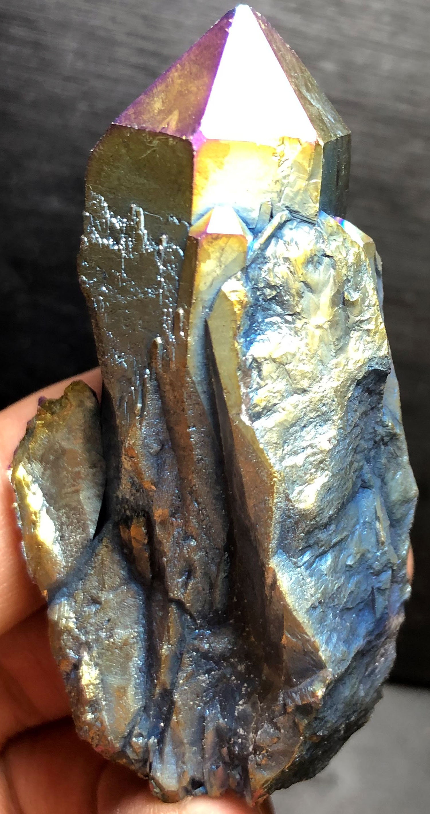 61g Rainbow Titanium plated Crystal Cluster color-changing | Etsy