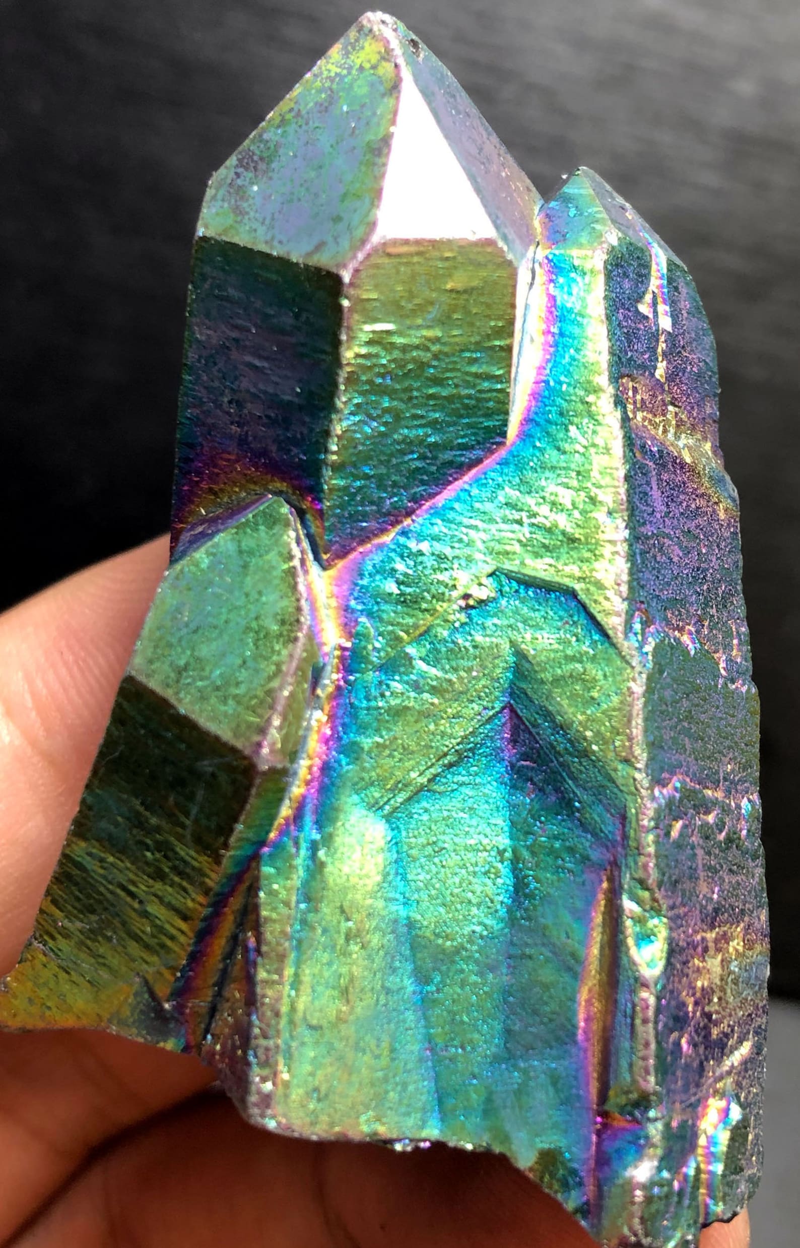 63g Rainbow Titanium plated Crystal Cluster color-changing | Etsy