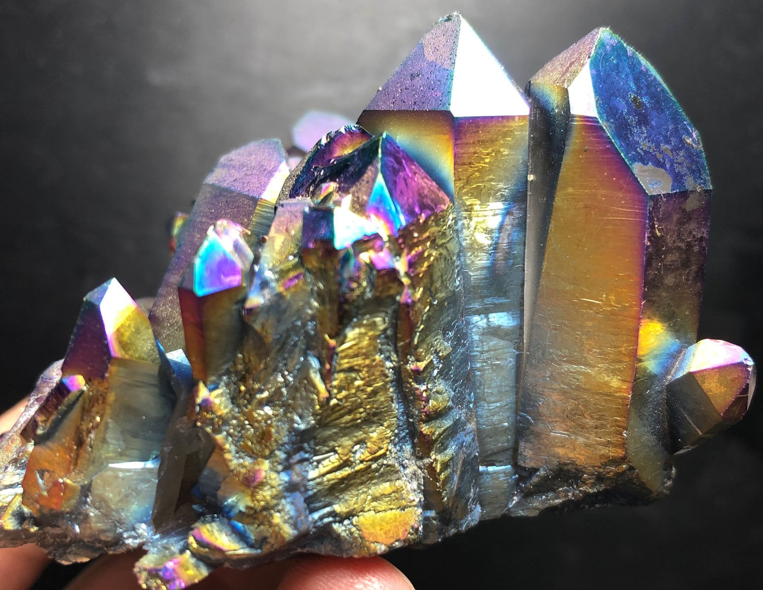 219g Rainbow Titanium Plated Crystal Cluster Color-changing - Etsy