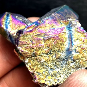 35g Rainbow Titanium Plated Crystal Cluster, Color-changing Crystal ...