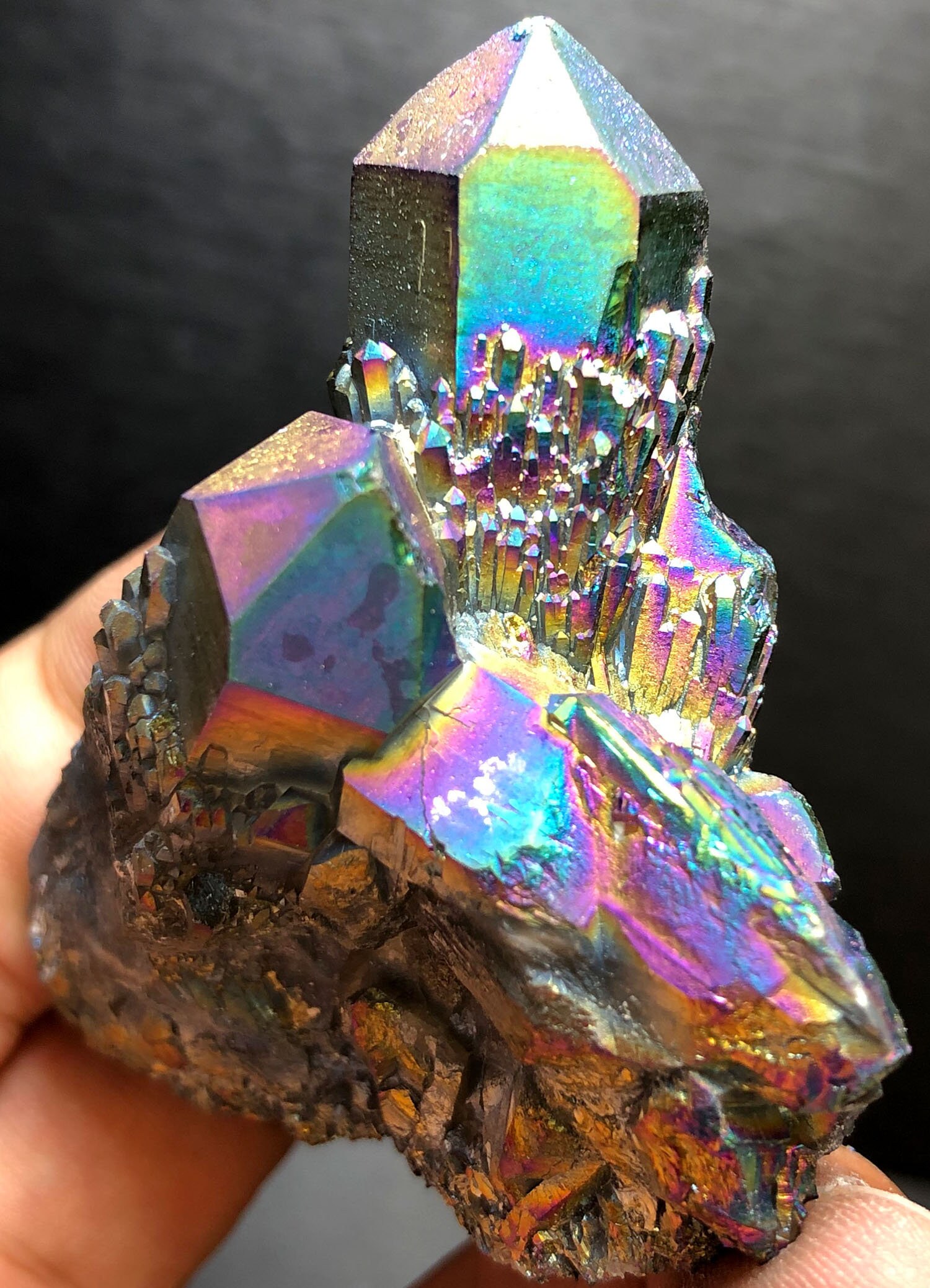 66g Rainbow Titanium plated Crystal Cluster color-changing | Etsy