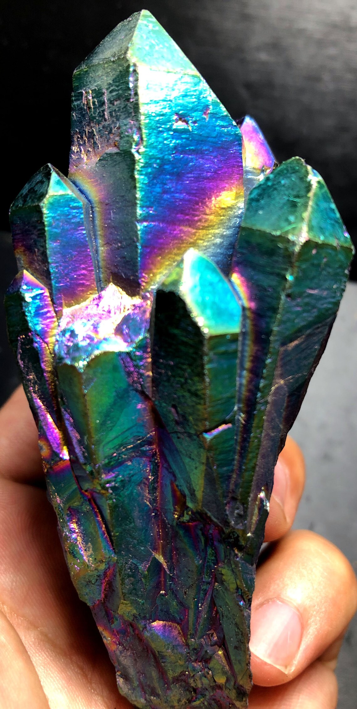 174g Rainbow Titanium Plated Crystal Cluster Color-changing | Etsy