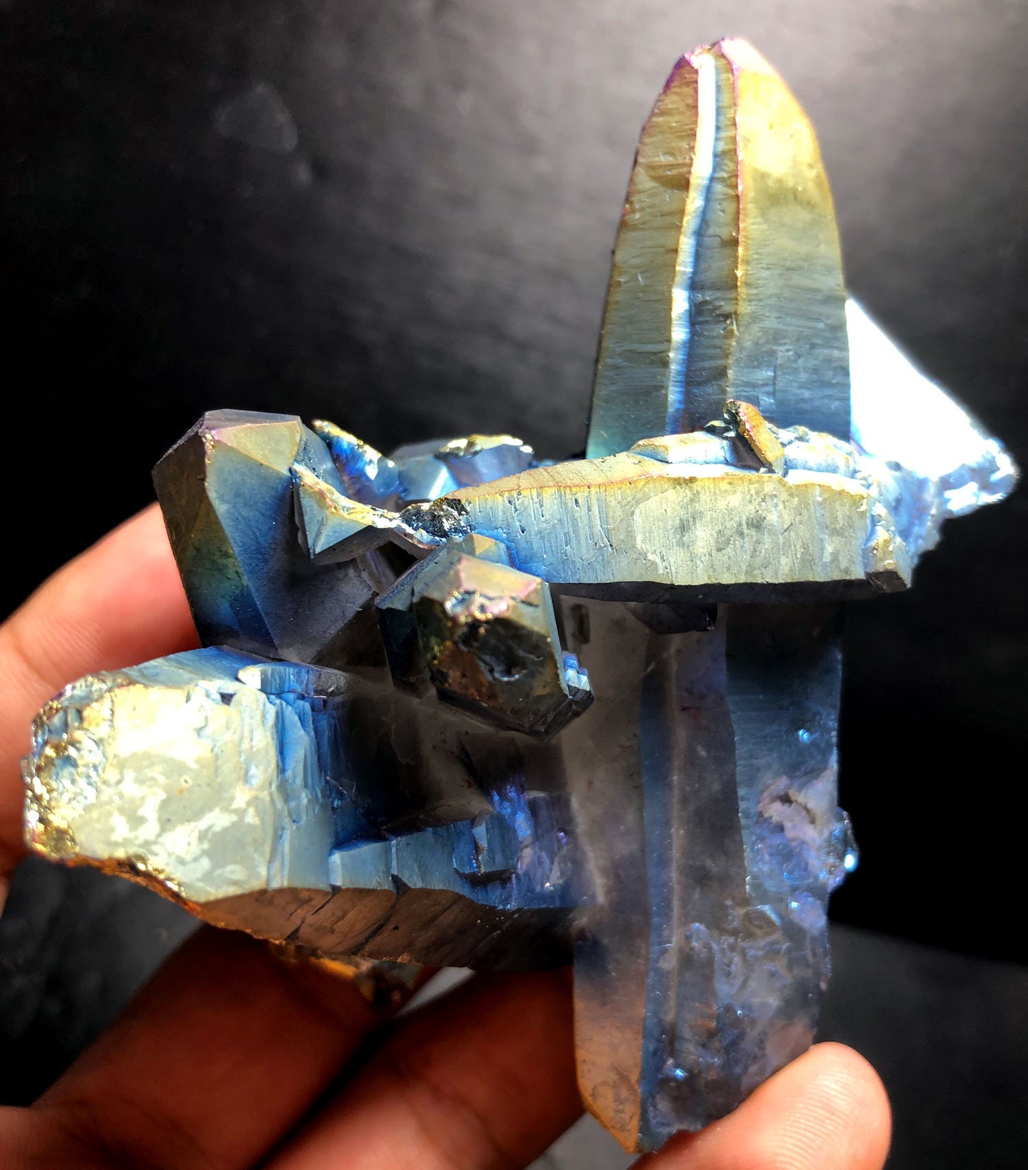 222g Rainbow Titanium Plated Crystal Cluster Color-changing - Etsy