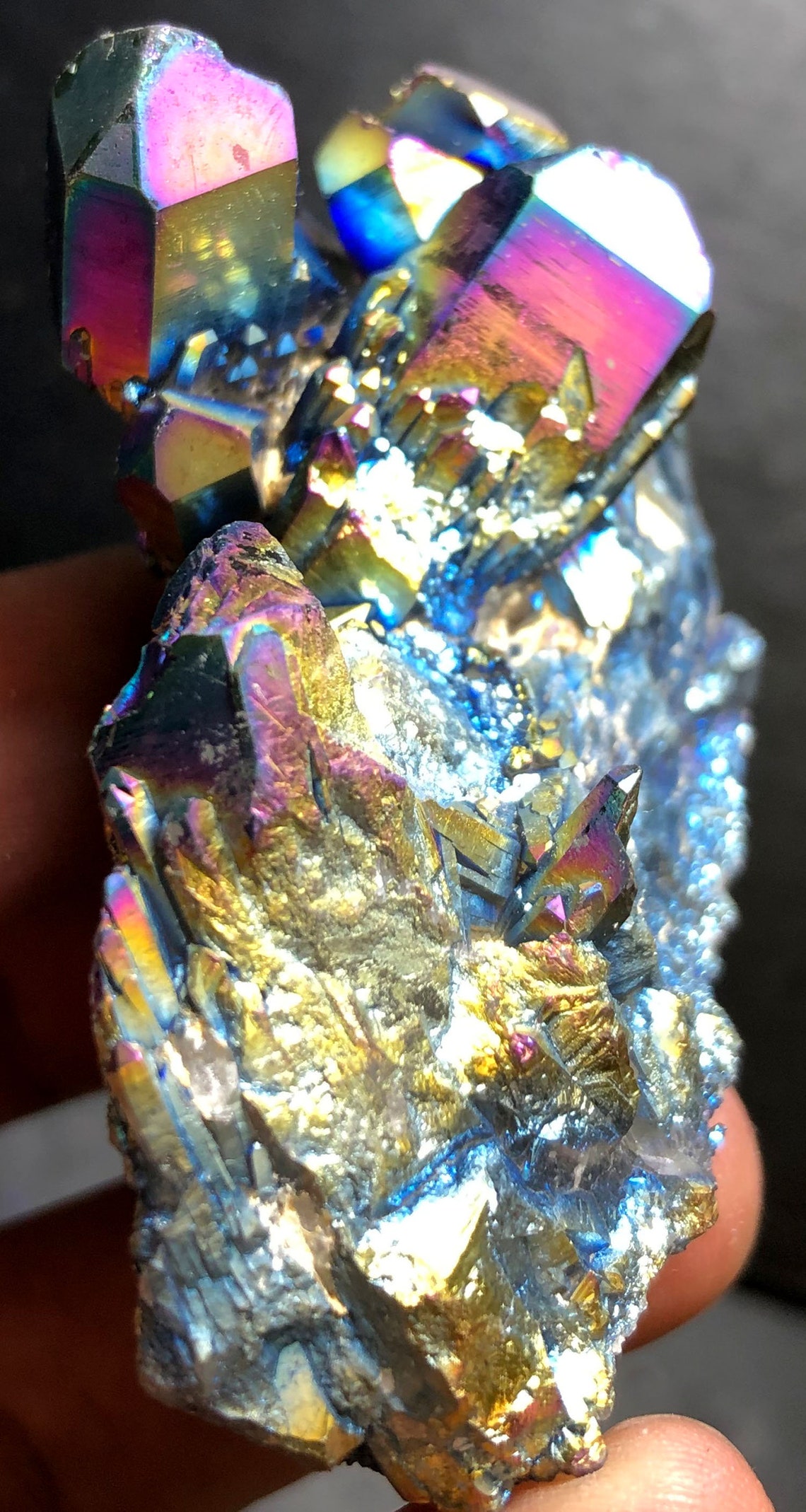 72g Rainbow Titanium Plated Crystal Cluster Color-changing - Etsy