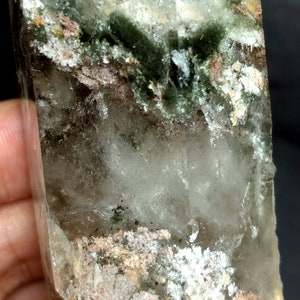 182g Natural Phantom 'green Ghost' QUARTZ Crystal Point Polished ...