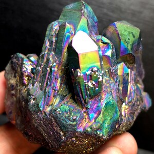 189g Rainbow Titanium Plated Crystal Cluster, Color-changing Crystal ...