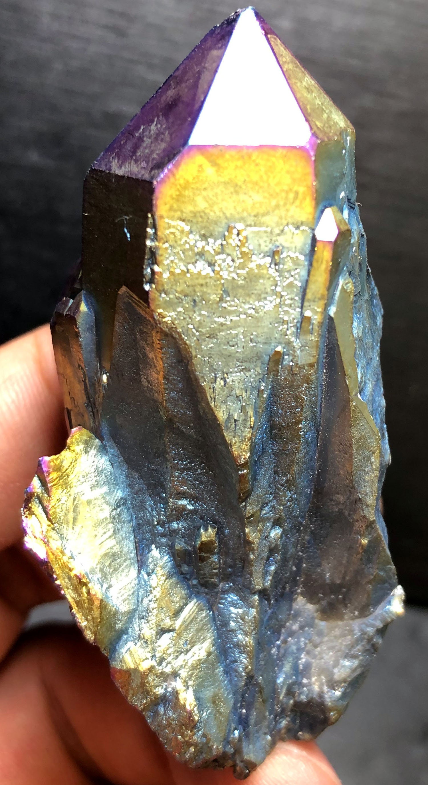 61g Rainbow Titanium Plated Crystal Cluster Color-changing - Etsy