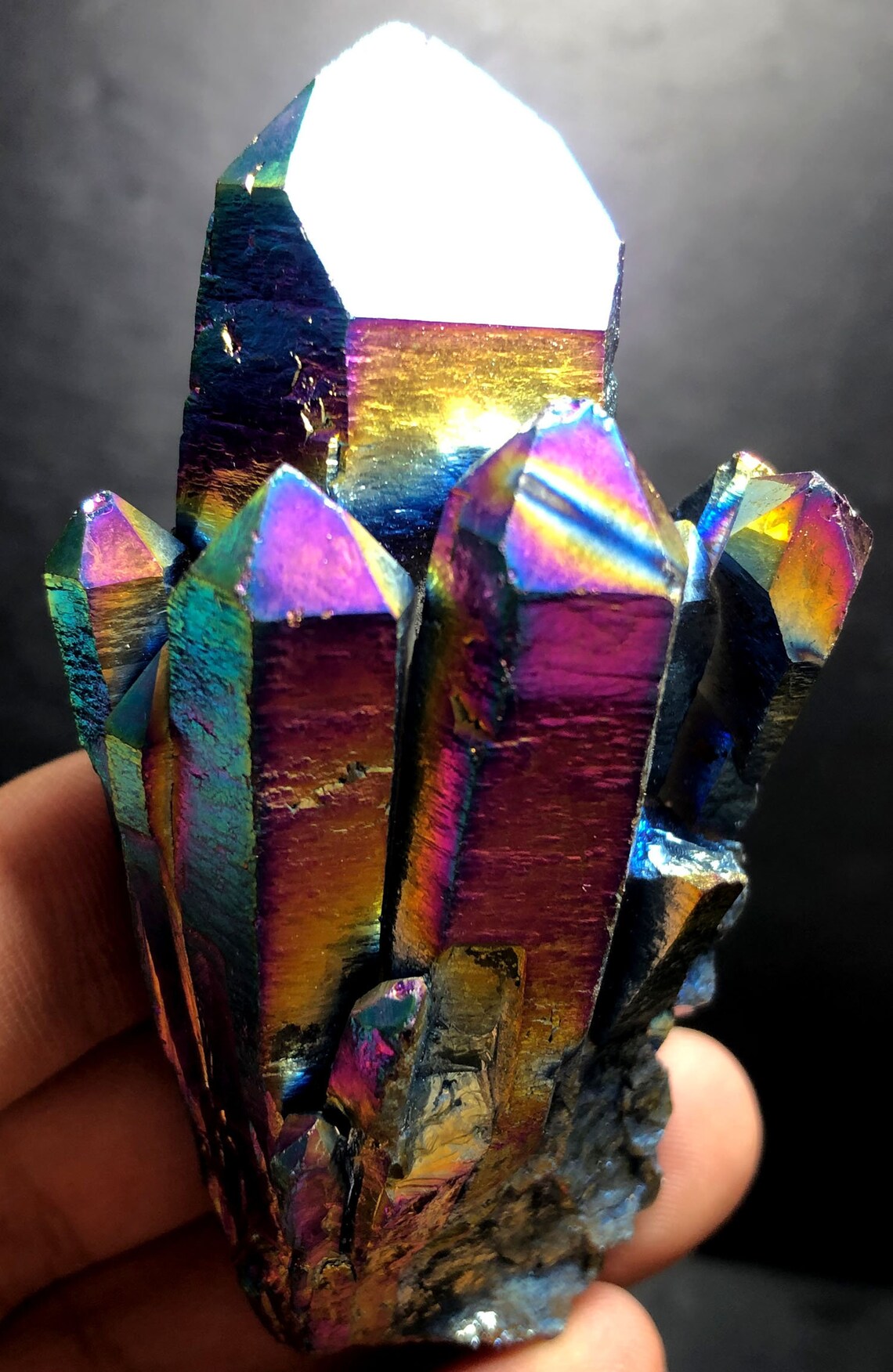 96g Rainbow Titanium Plated Crystal Cluster Color-changing | Etsy