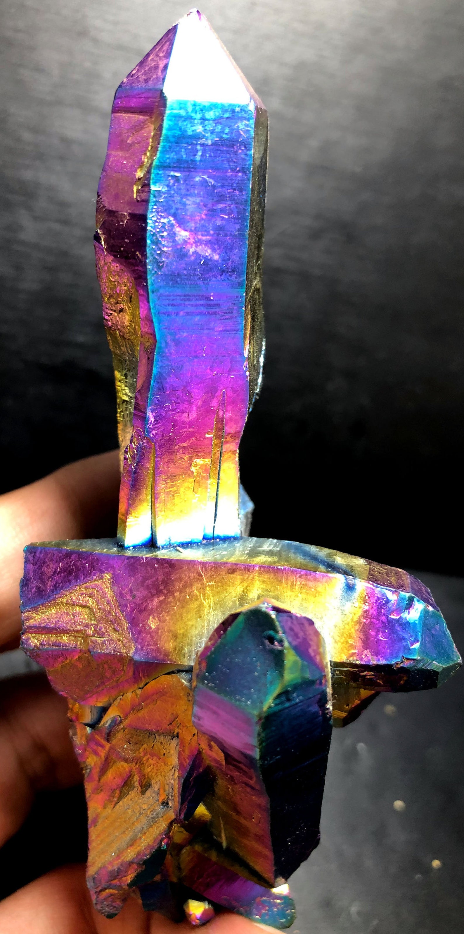 135g Rainbow Titanium Plated Crystal Cluster Color-changing | Etsy