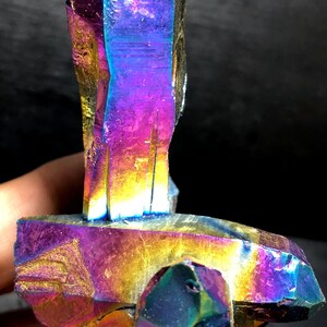 135g Rainbow Titanium Plated Crystal Cluster, Color-changing Crystal ...