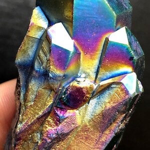 61g Rainbow Titanium Plated Crystal Cluster, Color-changing Crystal ...