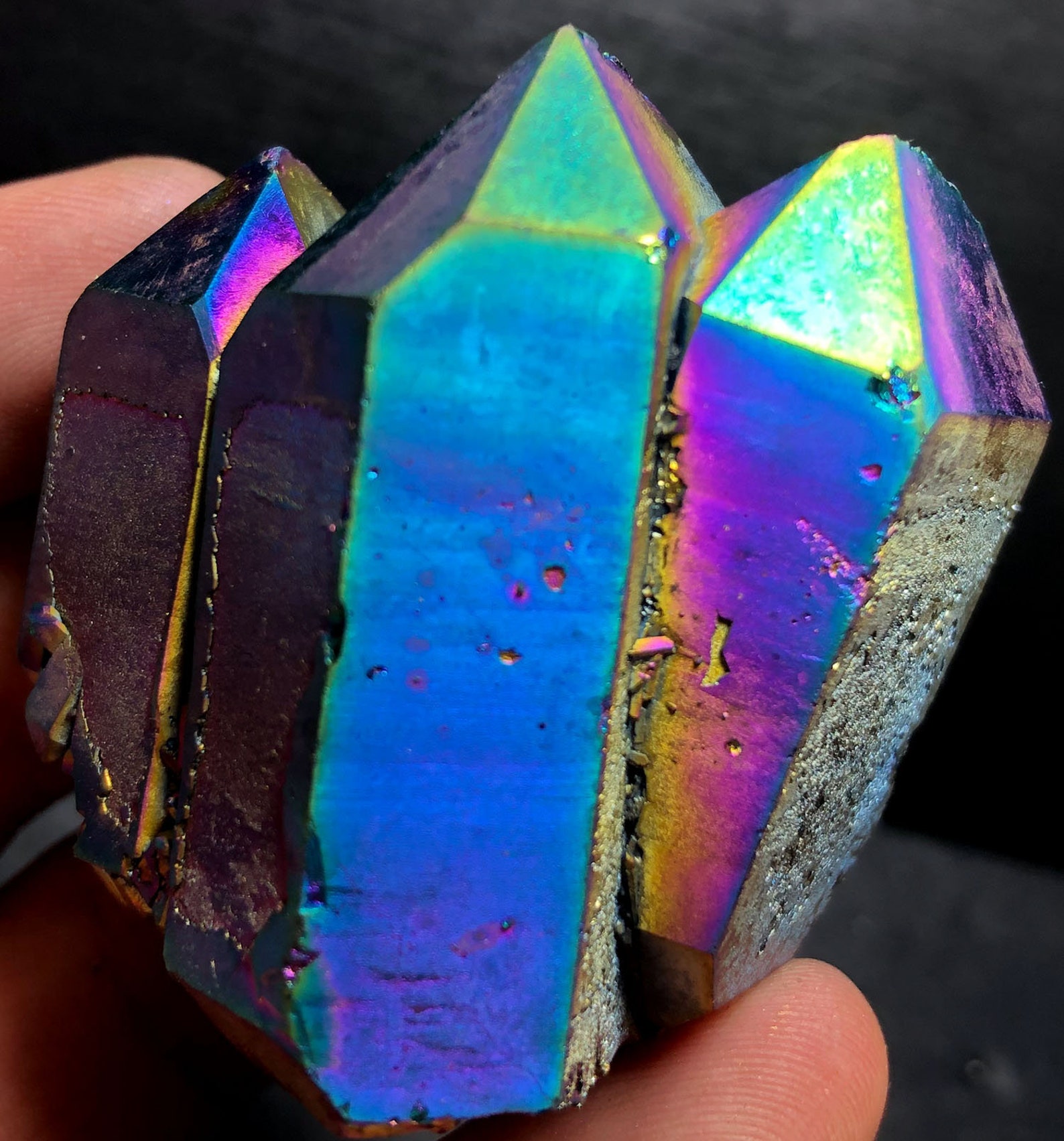 110g Rainbow Titanium Plated Crystal Cluster Color-changing | Etsy