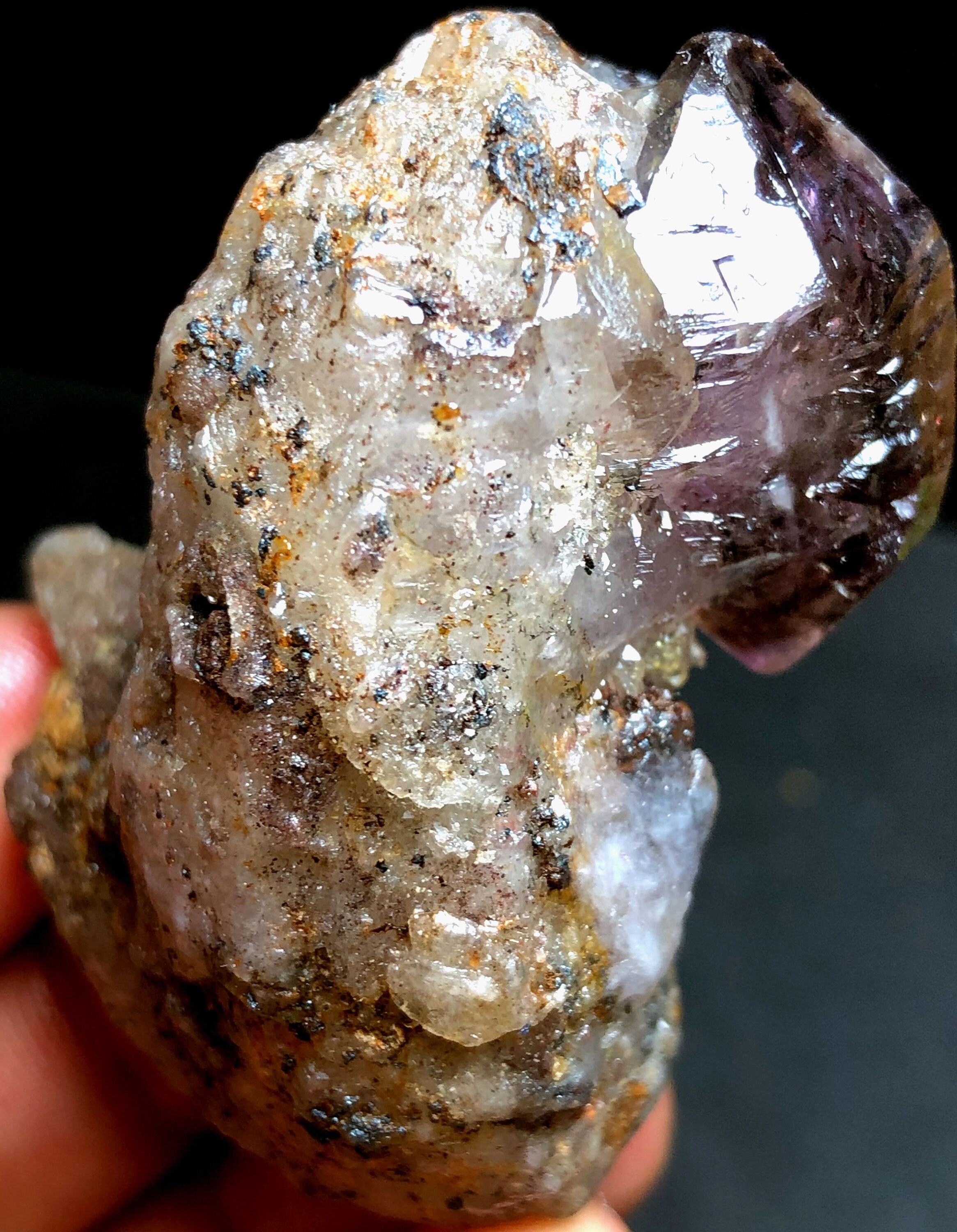 72g Super Seven Skeletal Amethyst Quartz Crystal/moving Water Bubble ...